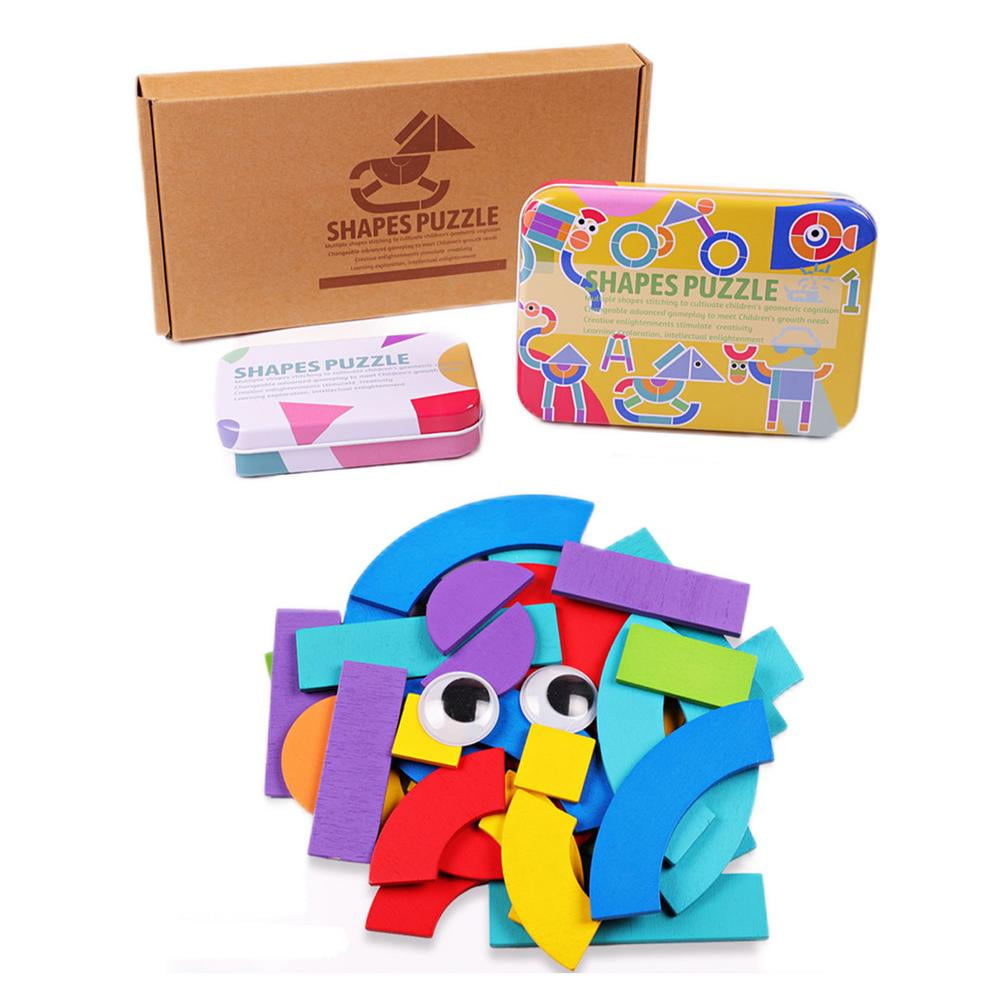 Yungwalm Wooden Pattern Block Animals Jigsaw Puzzle Blocks 60 Design ...