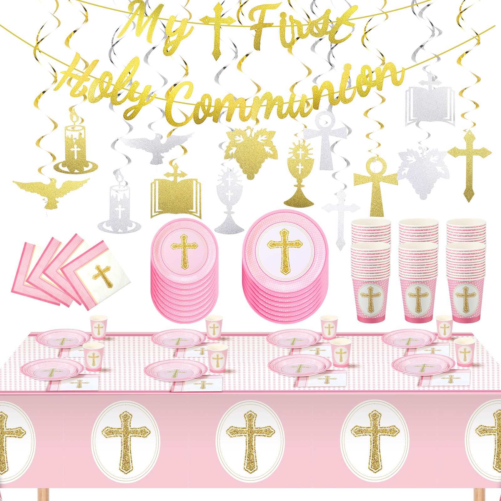 Yungyan Girls Baptism Party RRF12 Supplies, Including Set Cross Plates ...