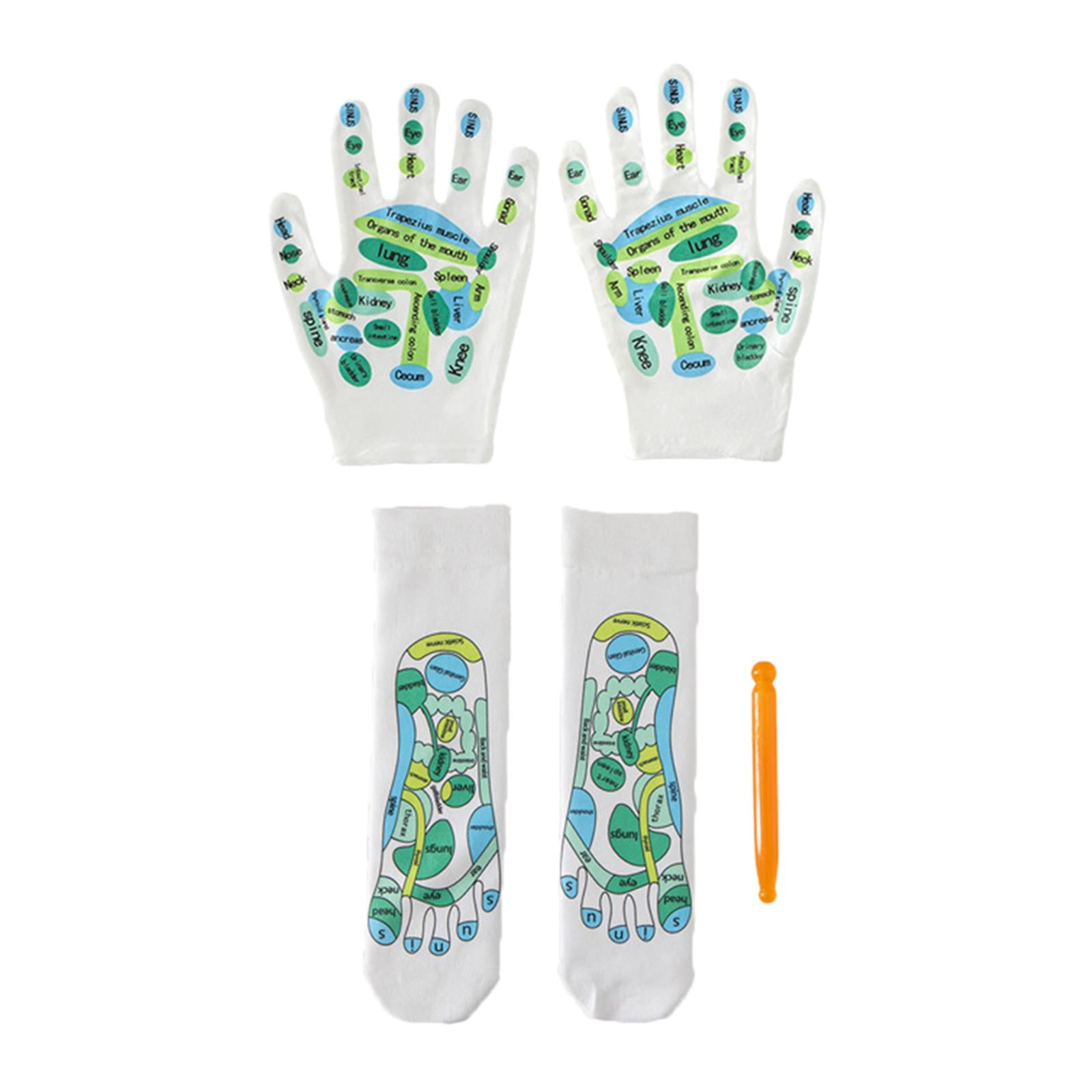 Yunhgft 4 Pieces Acupressure Reflexology Tools Set Acupoint Socks with ...