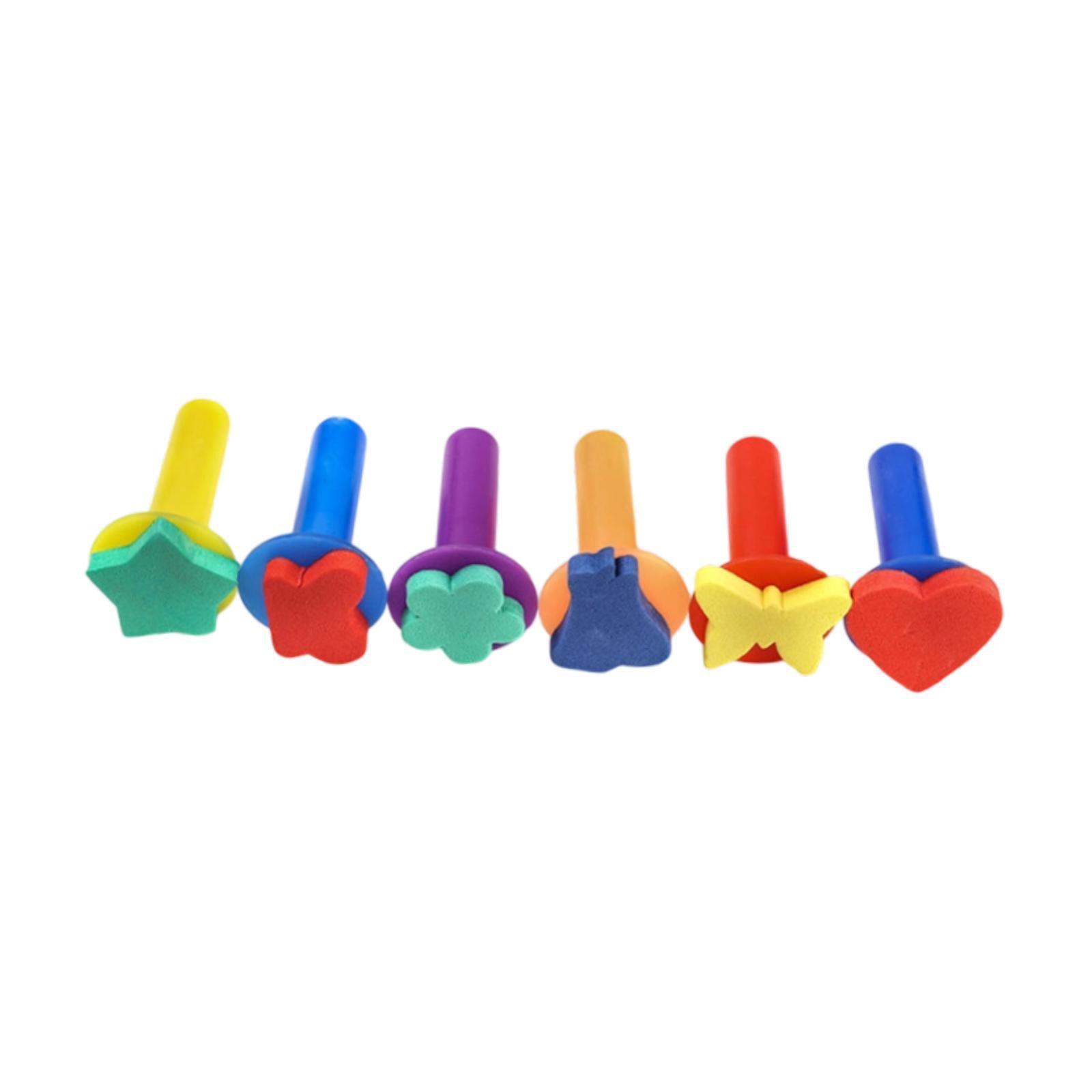 Yunhgft 6 Pieces Kids Paint Sponge Stamps Set Kids Painting Stamps for ...