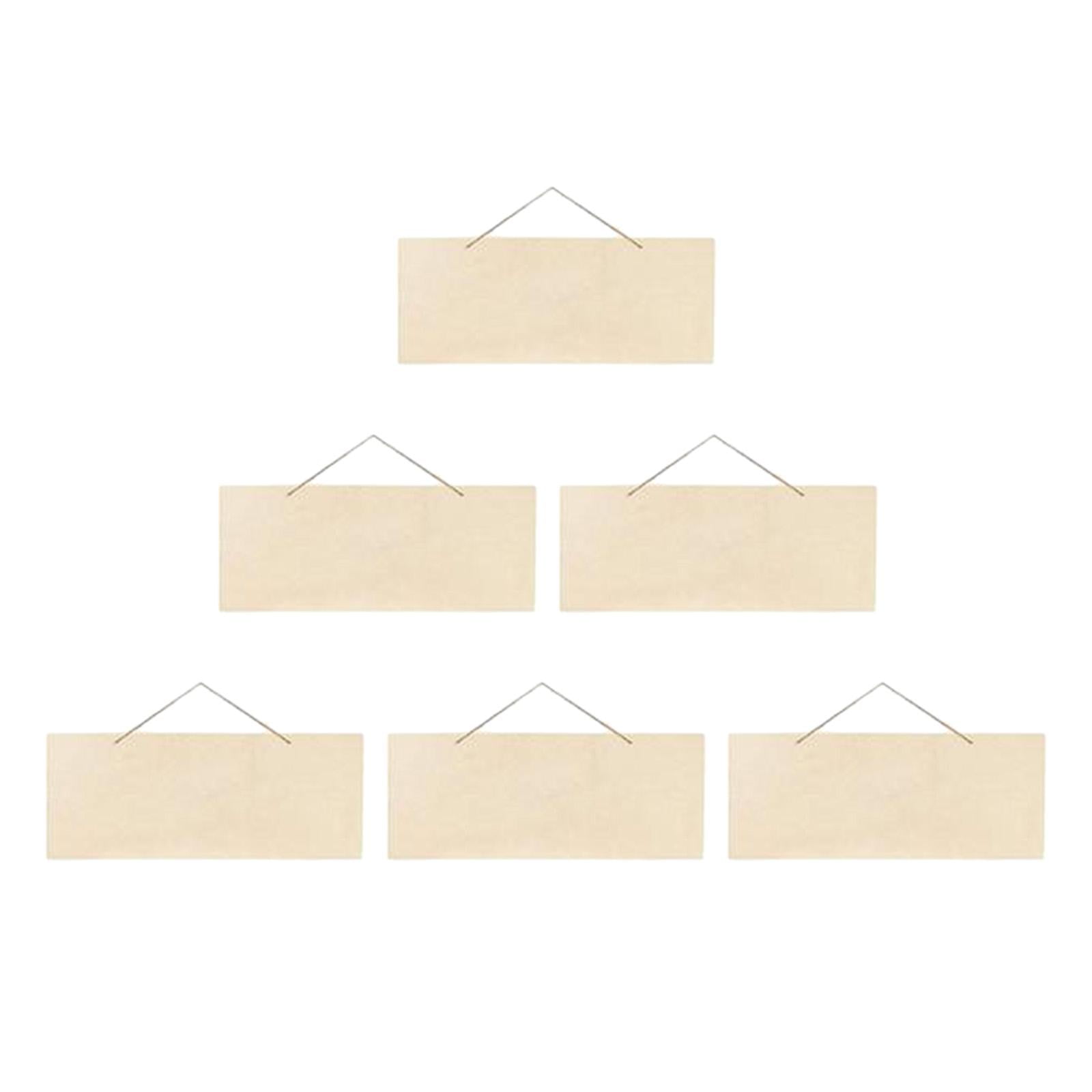 Yunhgft 6 Pieces Unfinished Wood Rectangle Hanging Sign Blank Wood ...