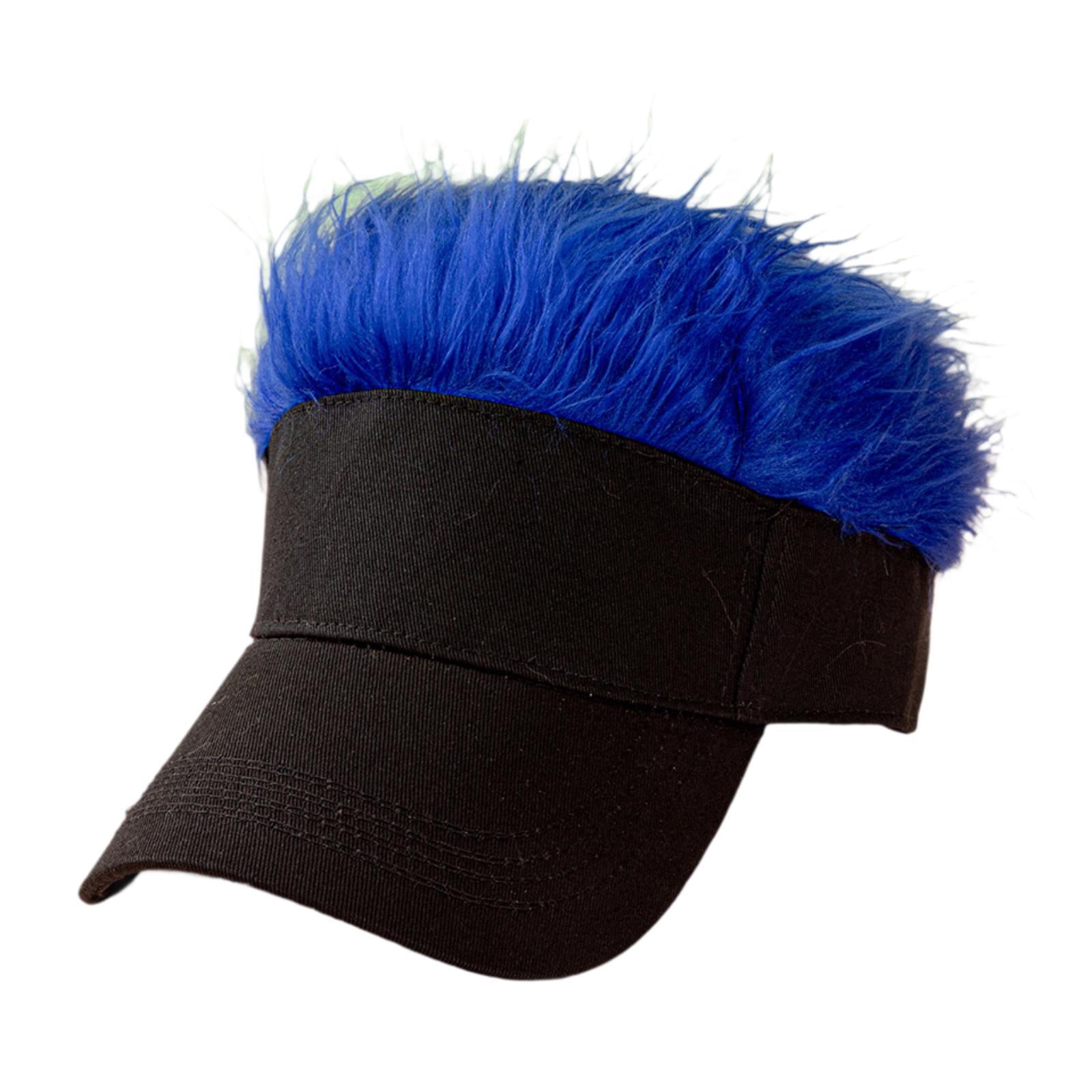 Yunhgft Men's Novelty Spiked Hair Visor with Fake Hair for Hiking ...
