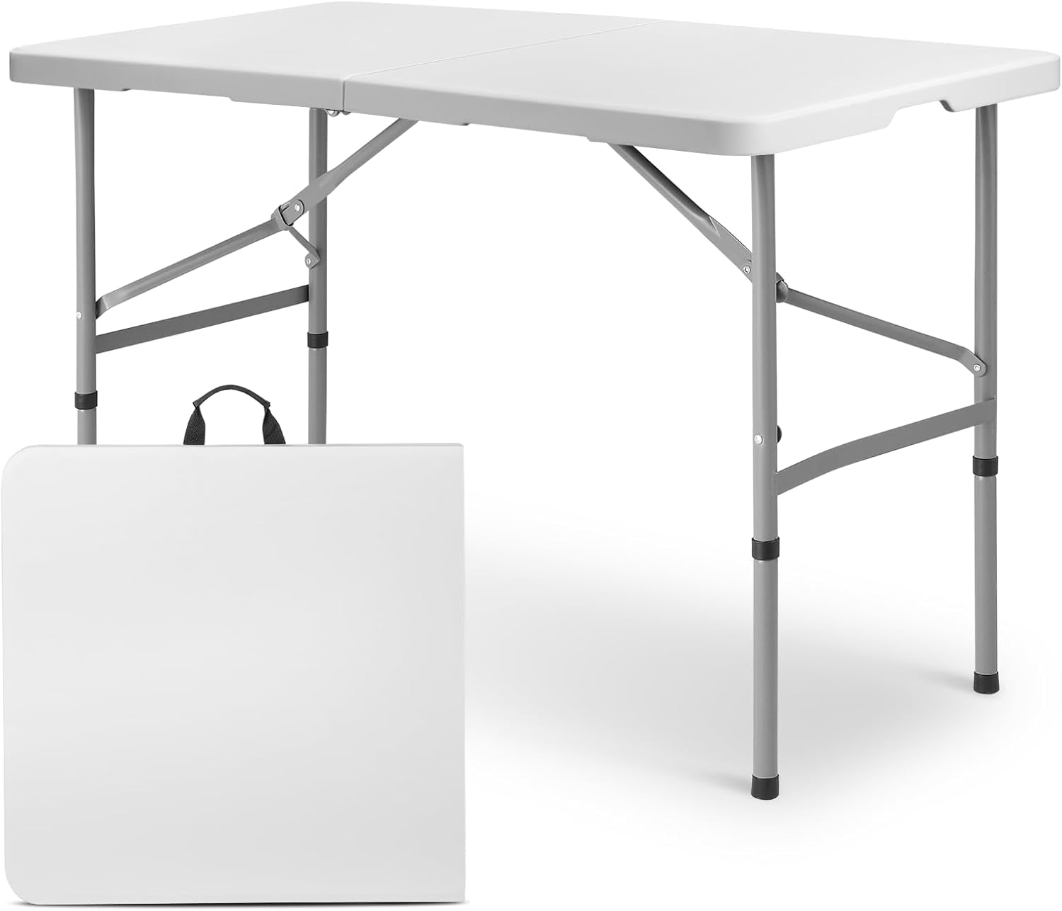 Yunken 4ft Plastic Folding Table, Indoor Outdoor Collapsible Portable ...