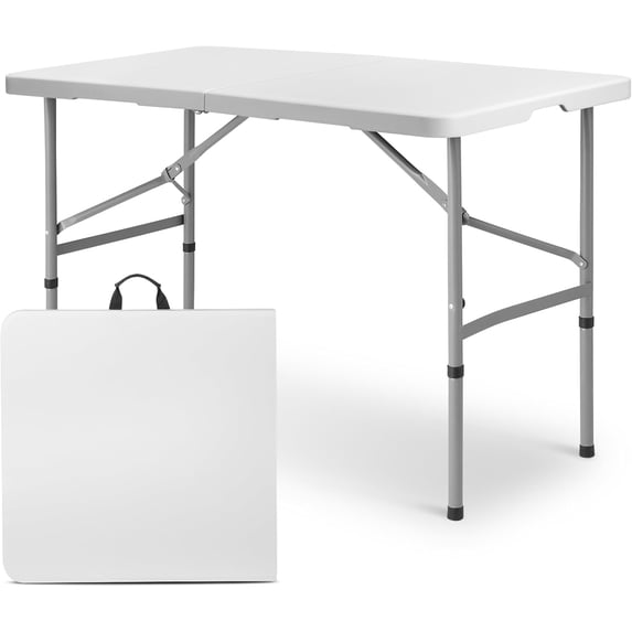 Yunken 4ft Plastic Folding Table, Indoor Outdoor Collapsible Portable ...