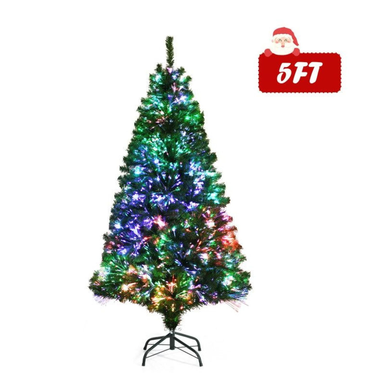 Yunken 5/7 FT Fiber Optic Spruce Artificial Christmas Tree for Home ...