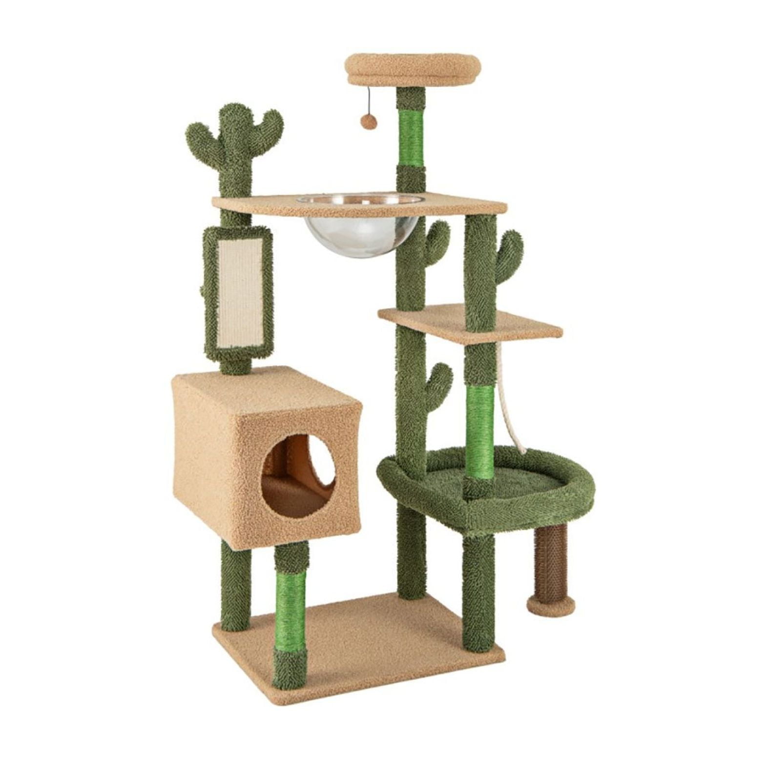 Yunken 59 Inch Multilevel Cactus Kitty Activity Center with Scratching ...