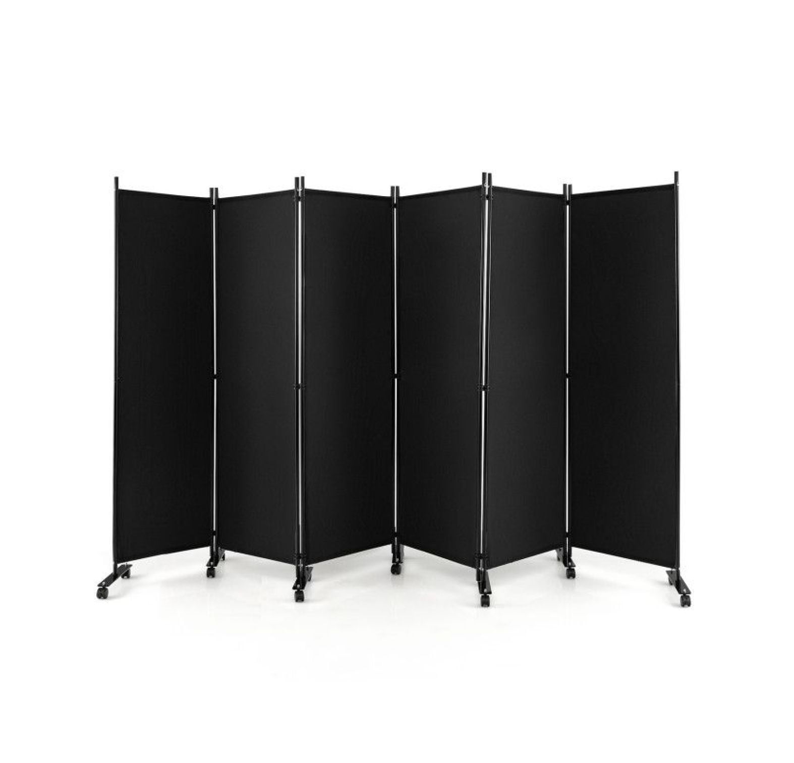 Yunken 6-Panel 5.7 Ft Tall Room Divider with Smooth-Rolling Casters ...