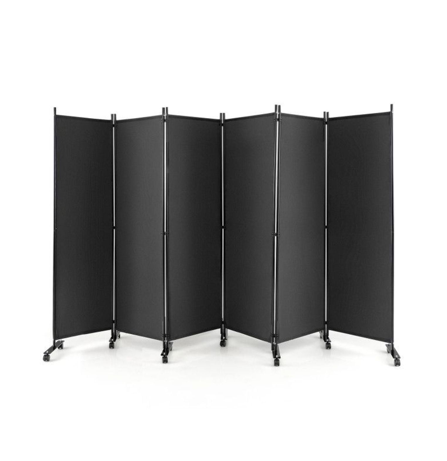 Yunken 6-Panel Rolling Room Divider, 5.7 Ft Tall Portable Privacy ...