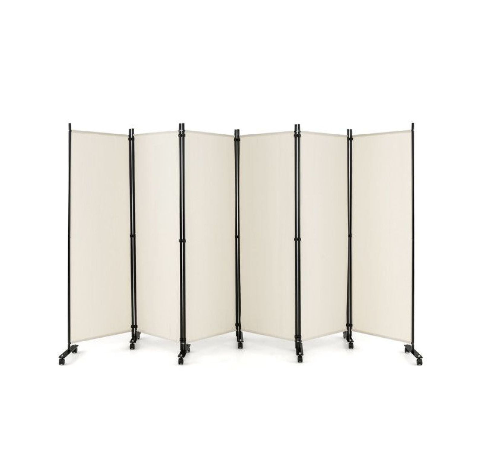 Yunken 6-Panel Rolling Room Divider on Wheels, 5.7 Ft Tall Mobile ...