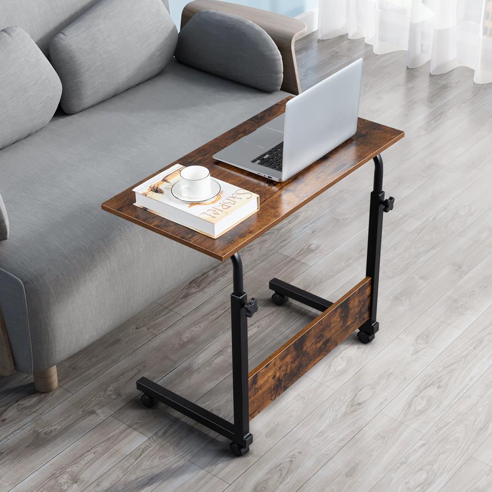 Yunken C Side Table End Table with Wheels Adjustable Height End Table ...