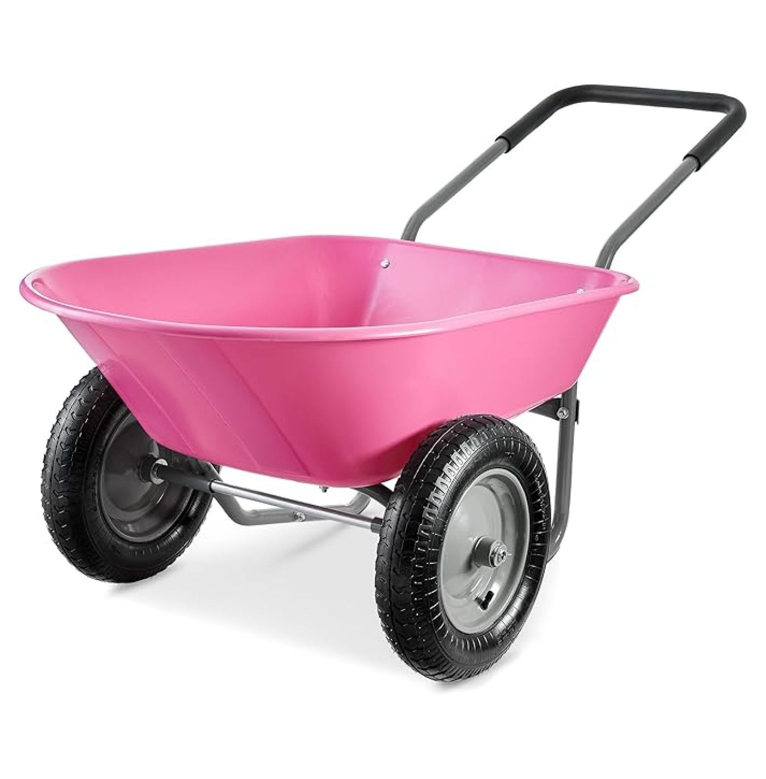 Yunken Dual-Wheel Garden Cart, Home Utility Yard Wheelbarrow with Built ...