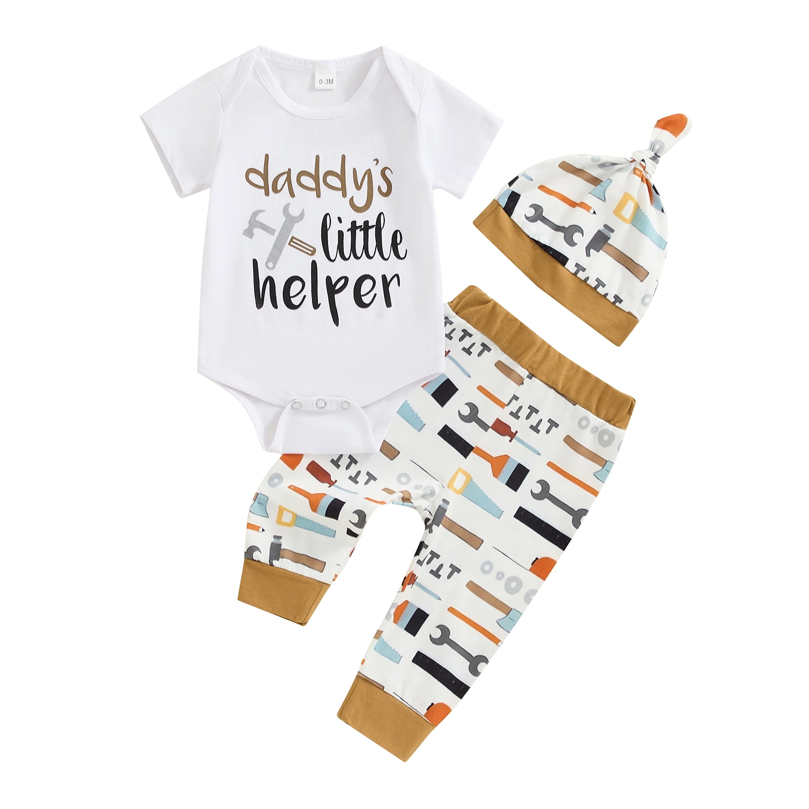Yunliwuli Baby Boy 3 Piece Clothing Set, Letter Print Short Sleeve ...