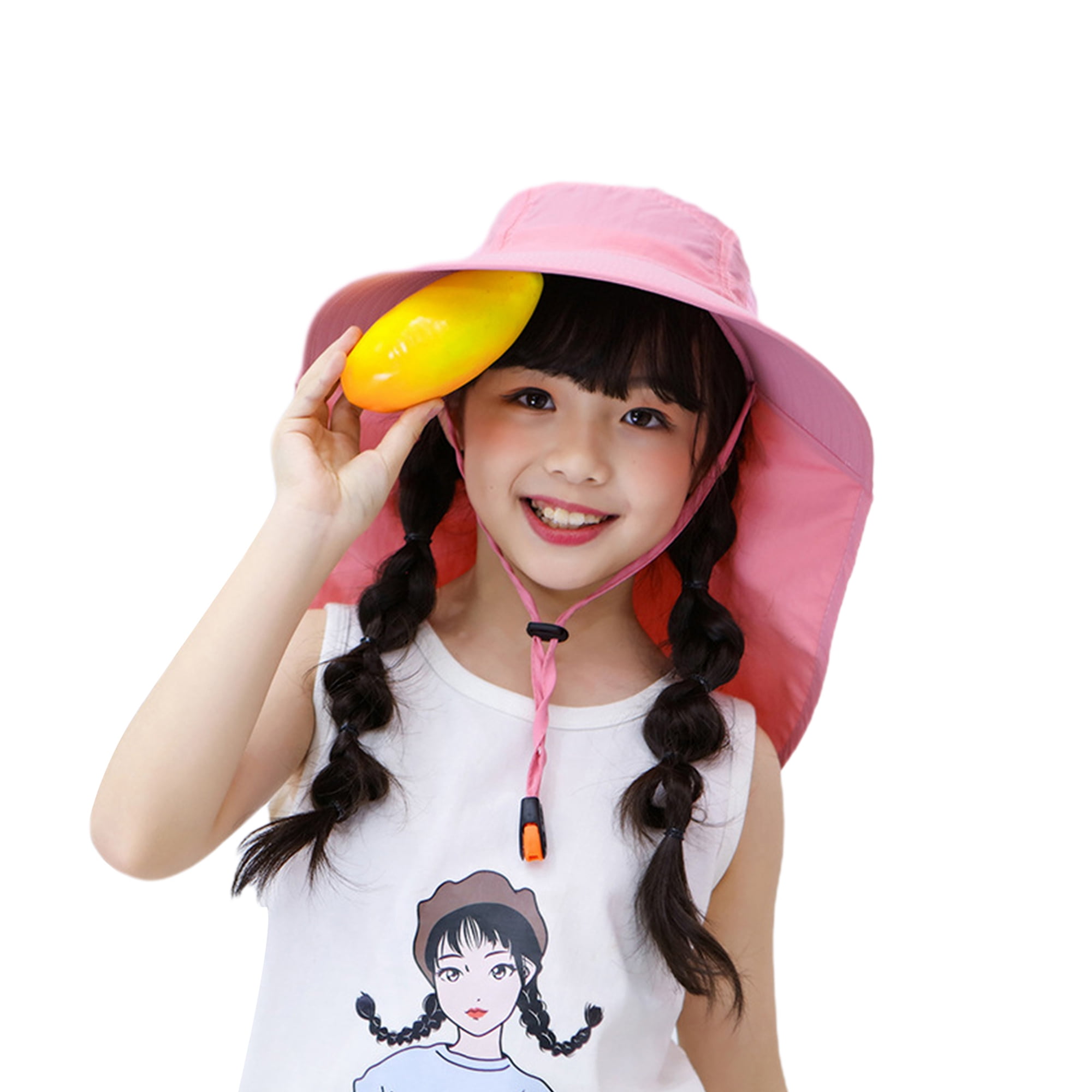 Yunliwuli Little Girls Fisherman Hat UPF 50+ Protection Caps Wide Brim ...