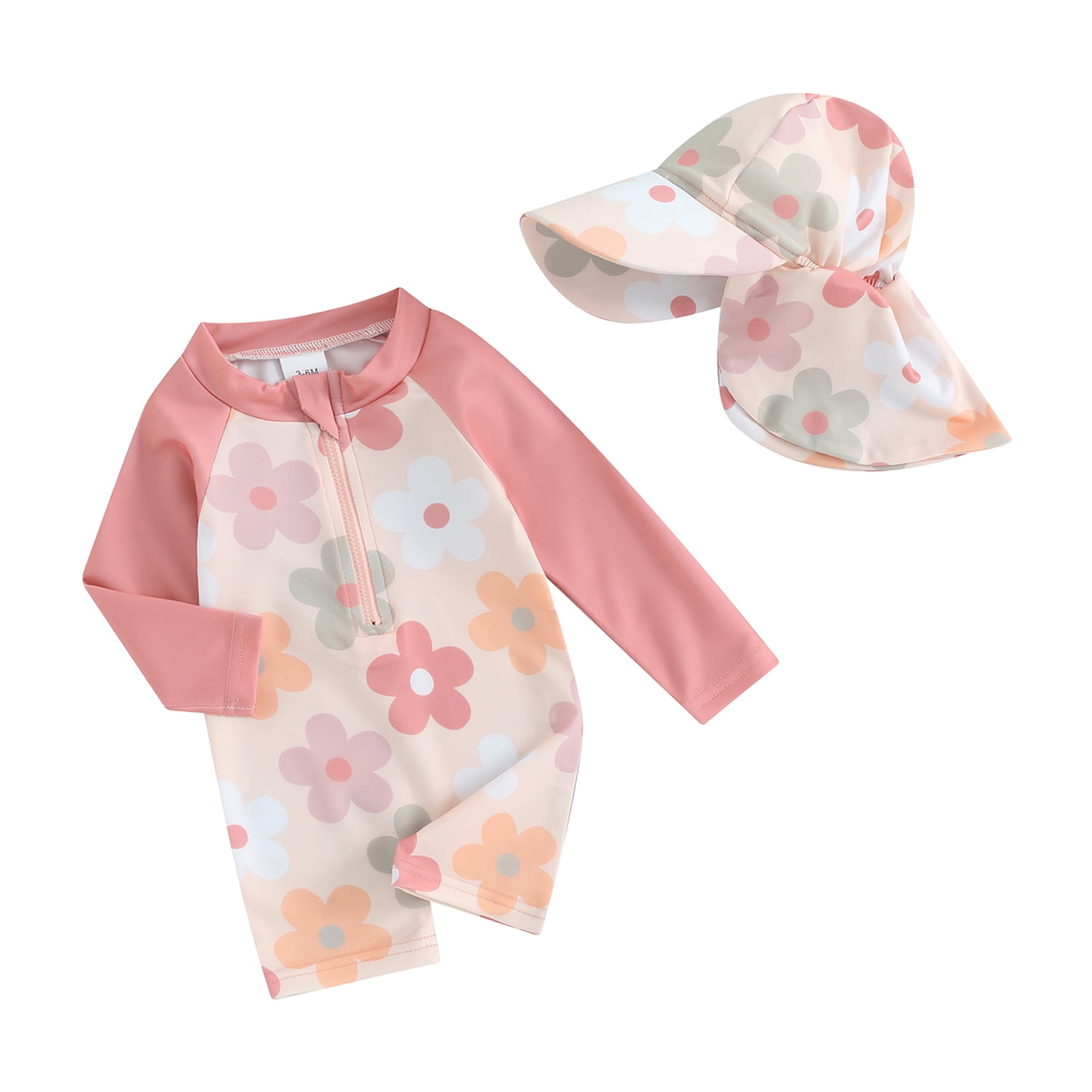 Yunliwuli Toddler Girls Beach Swimwear Long Sleeve Floral/Tropical Tree ...