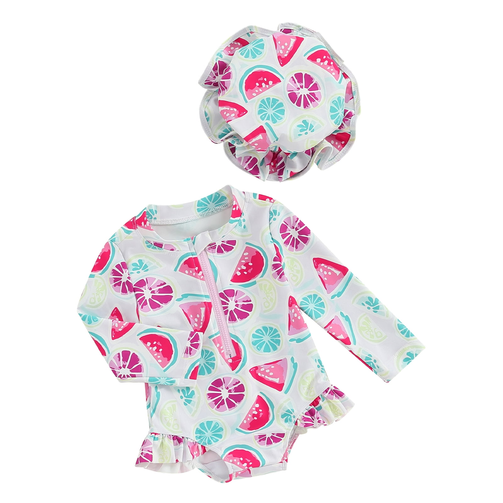Yunliwuli Toddler Girls Rash Guard Swimsuit Rompers Long Sleeve ...