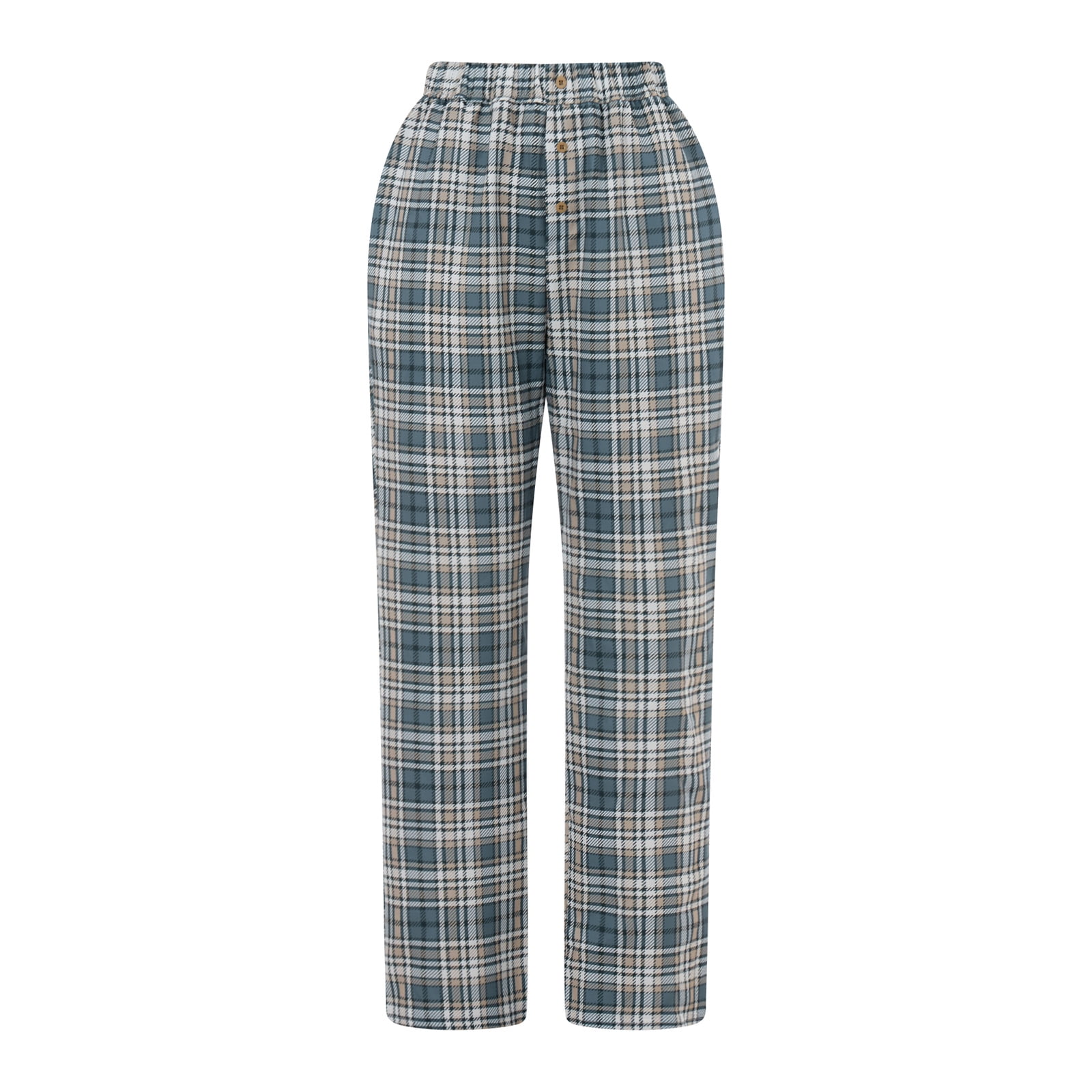 Yunliwuli Women Pajama Pants, Elastic Waist Plaid Pants Lounge Pants ...