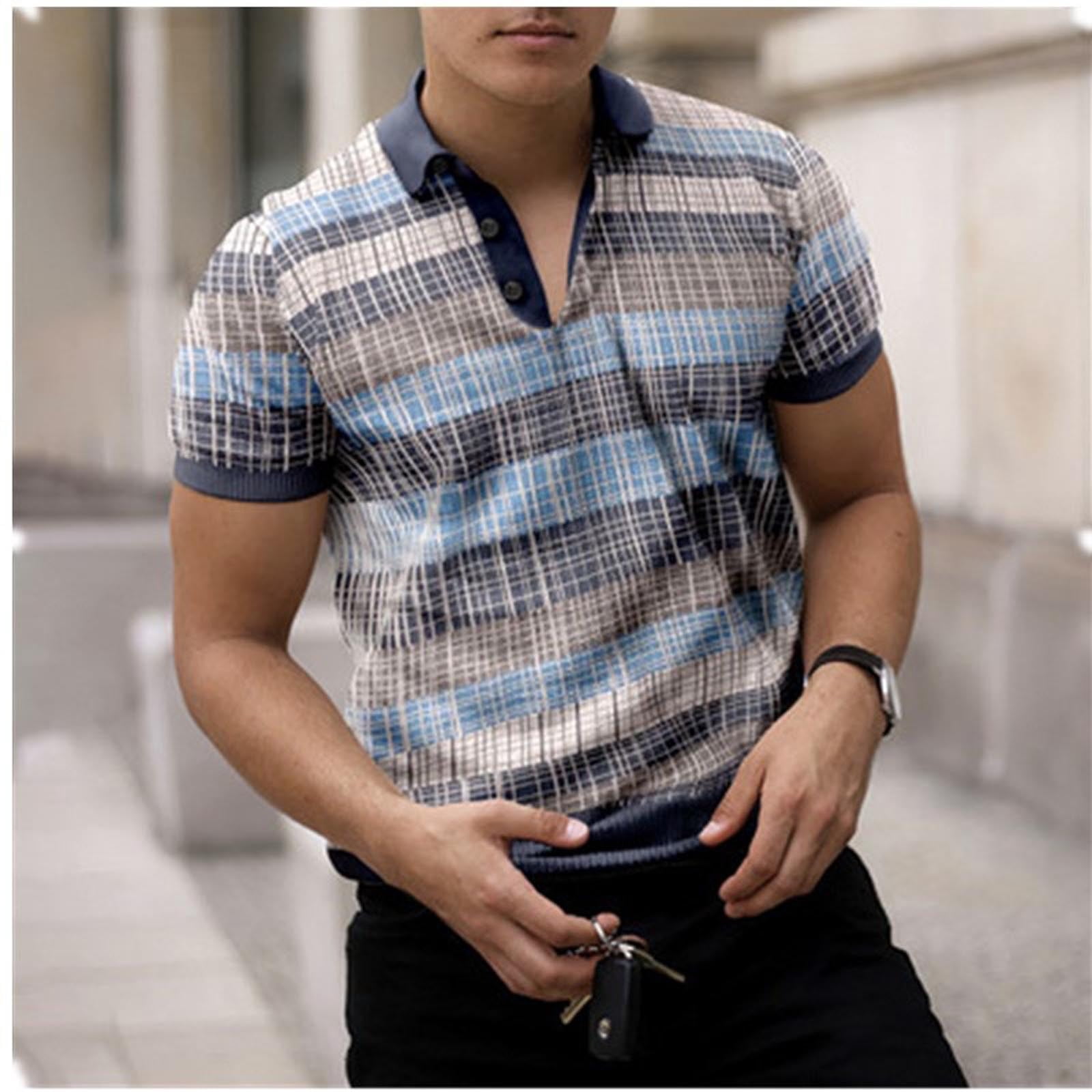 Yunmic Mens Shirts Clearance Men's Fashion Casual Men Short Sleeve ...
