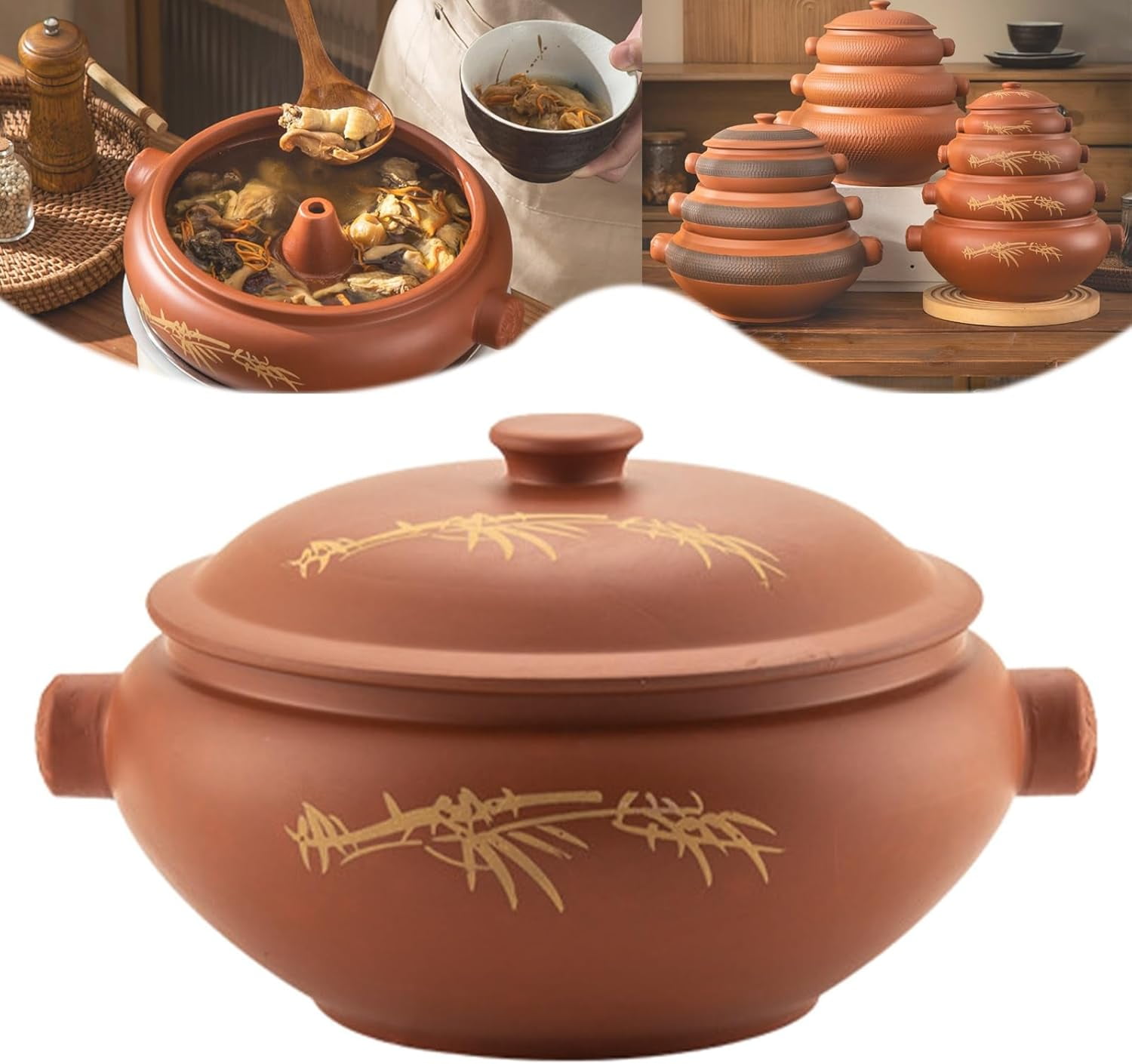 Yunnan Clay Casserole, Clay Pot for Cooking, Steamer Ceramic Cookware ...