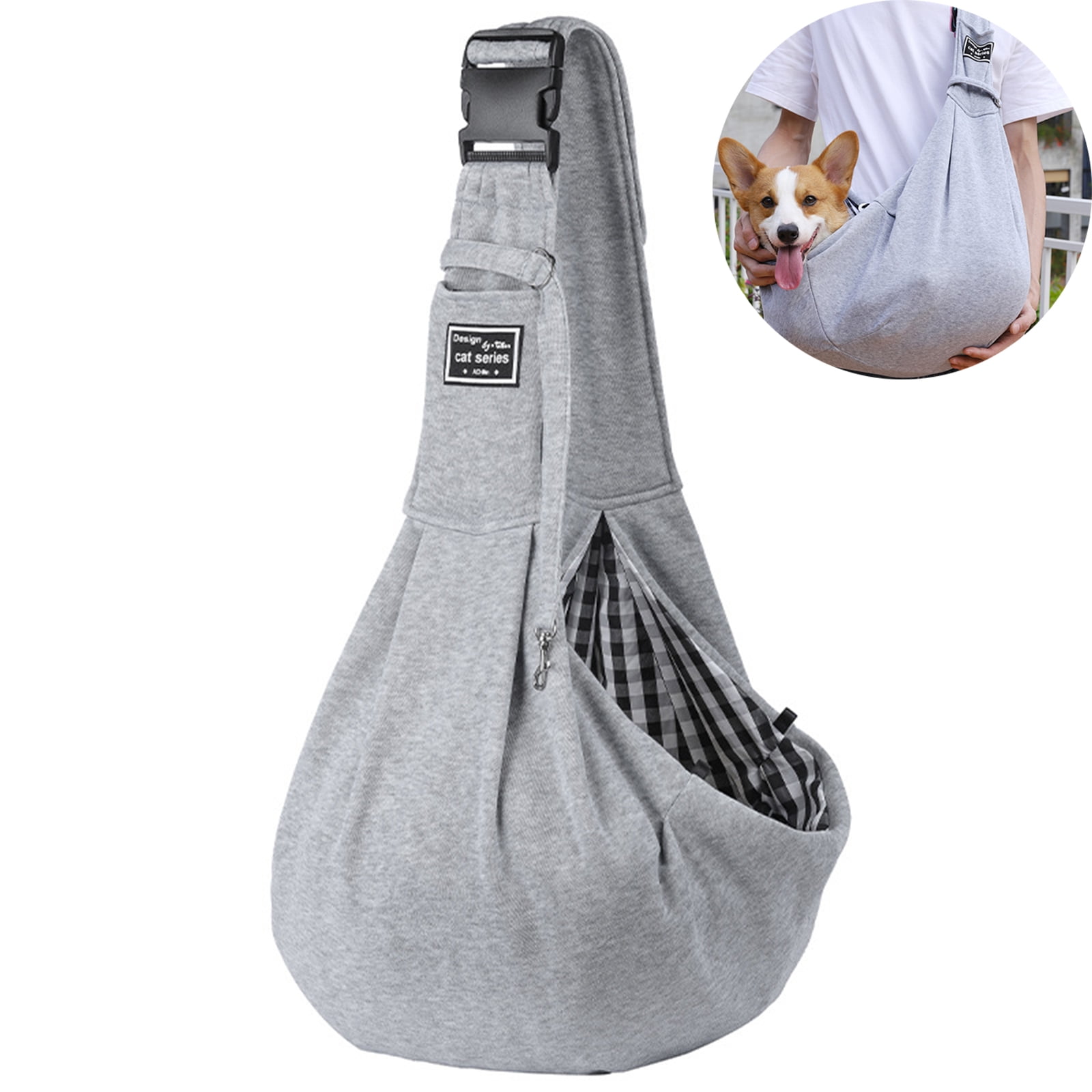 Yunnyp Dog and Cat Sling Carrier – Hands Free Reversible Pet Papoose ...
