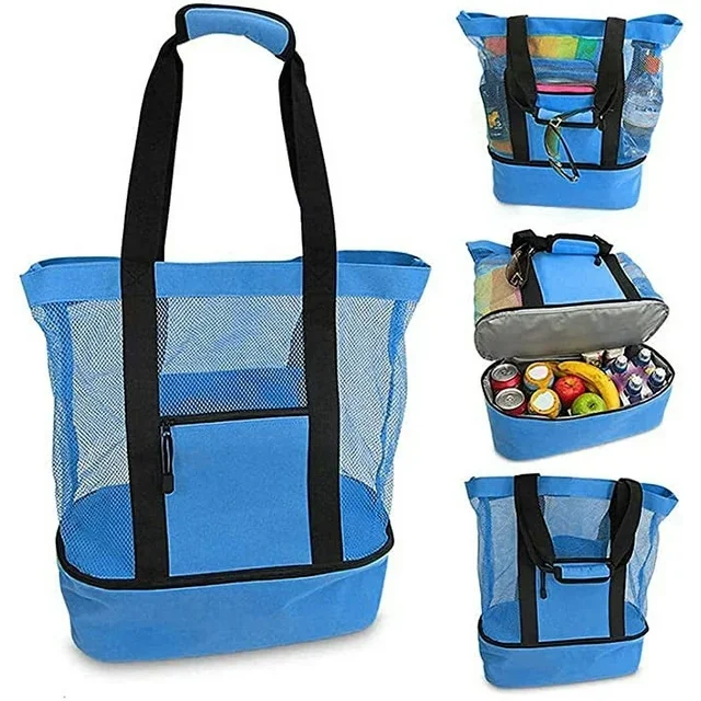 Yunnyp Mesh Beach Bag and Totes，Large Capacity Detachable Tote Bag ...