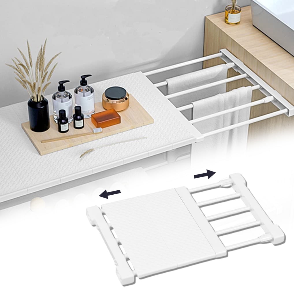 Closet Shelf, Retractable Metal Organizer Shelf Adjustable Storage ...