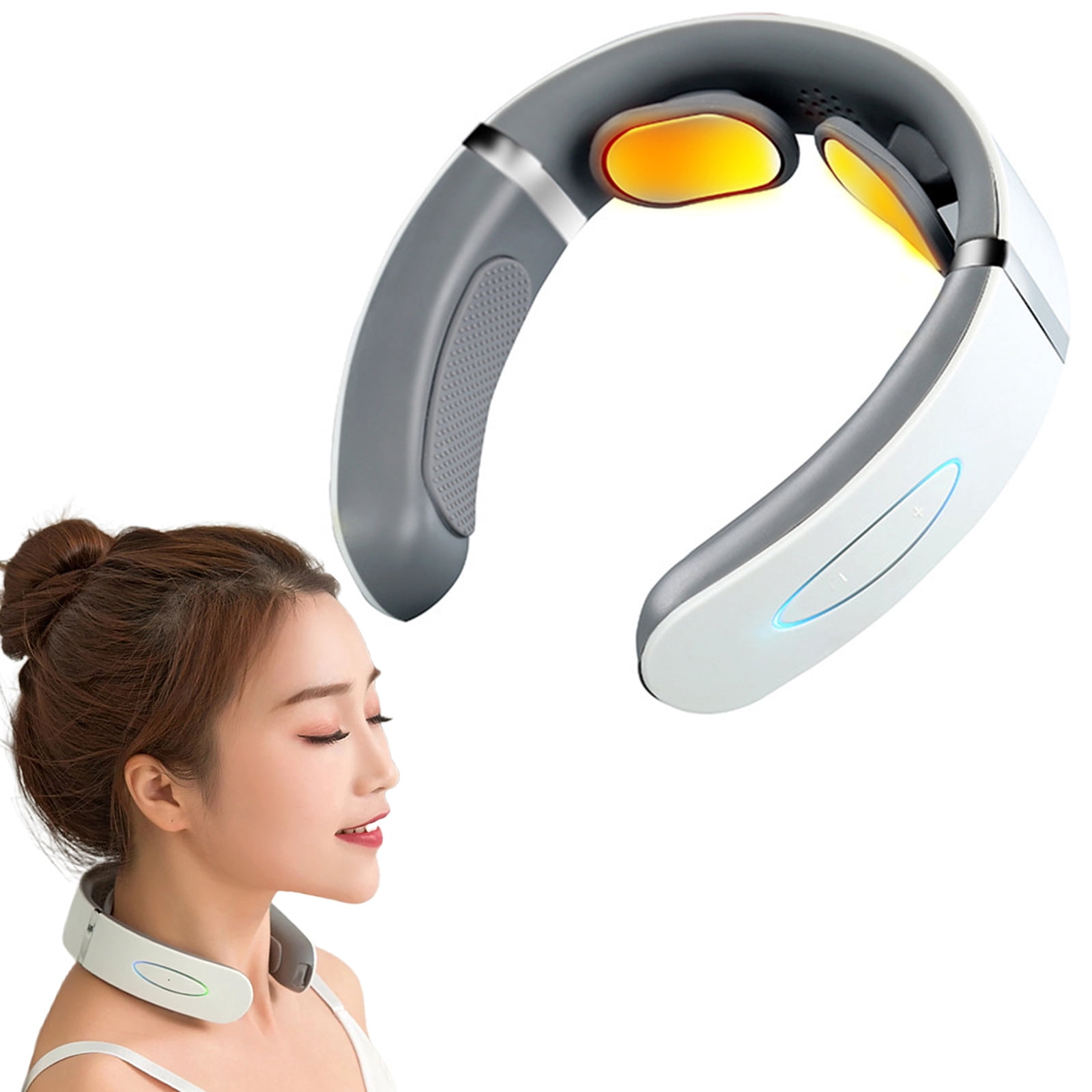 Neck Massager with Heat, 6 Modes 9 Speeds, Portable 3D Smart Cordless ...