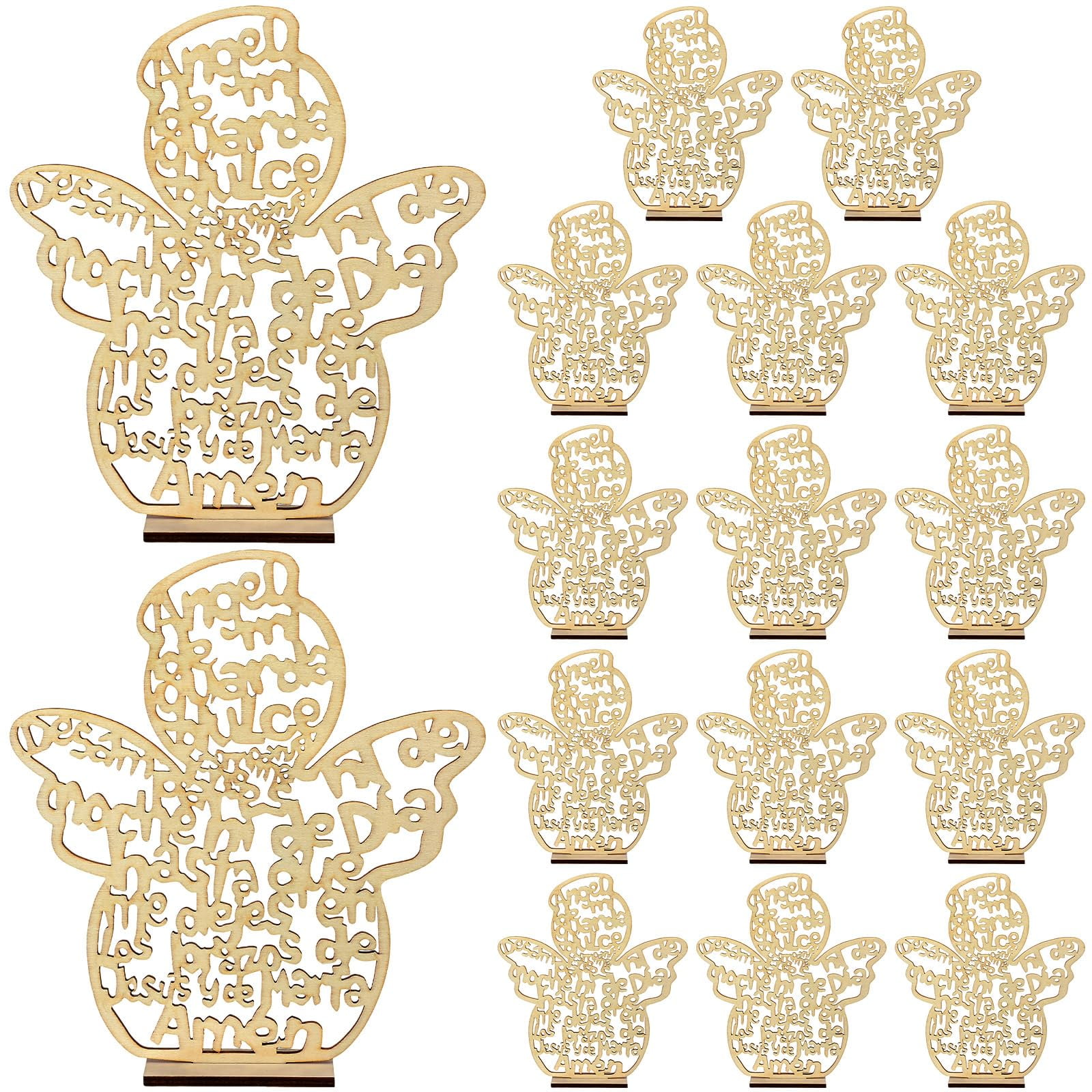 Yuntau 16 Pcs Wooden Baptism Centerpieces for Table Centro De Mesa para ...