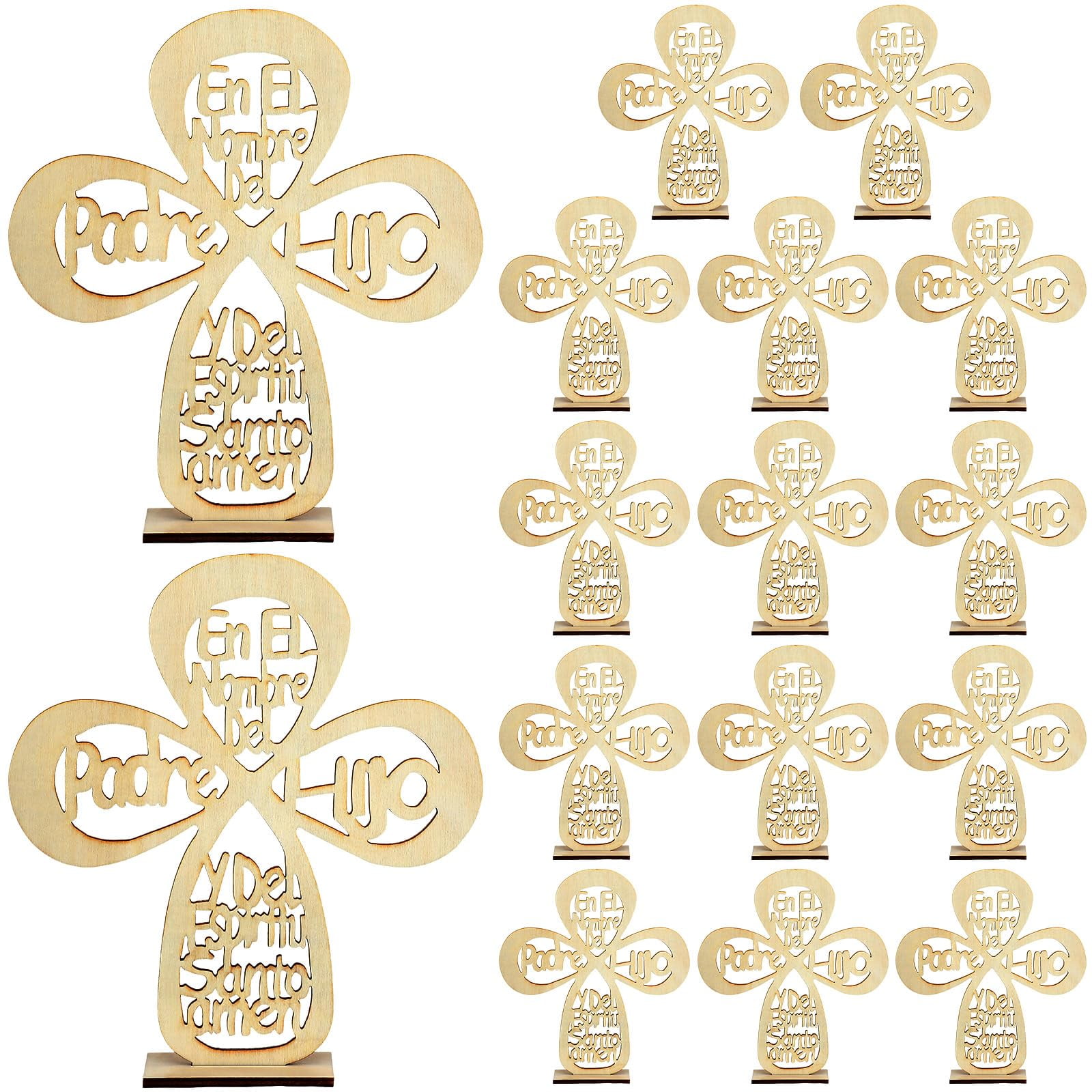 Yuntau 16 Pcs Wooden Baptism Centerpieces for Table Centro De Mesa para ...