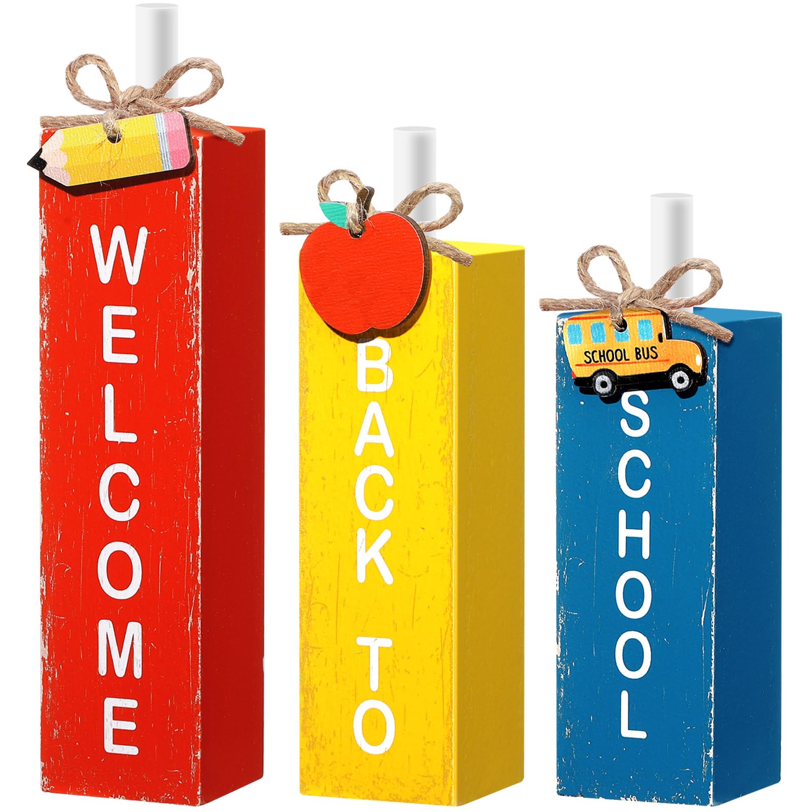 Yuntau 3 Pcs Welcome Back to ATT1School Table The First Day of School ...