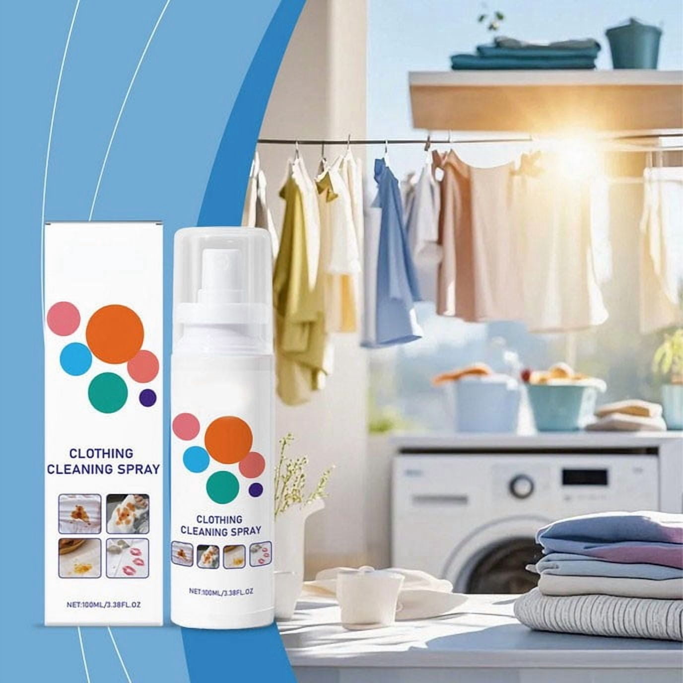 Yunuuuoa 2 Packs Clothing Stain Remover Spray Gentle Fabric Cleaner for ...