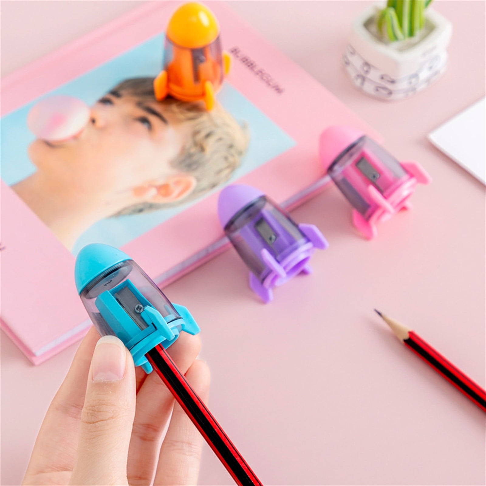 Yunuuuoa 3 Packs Mini Airplane Pencil Sharpener with Detachable Base ...