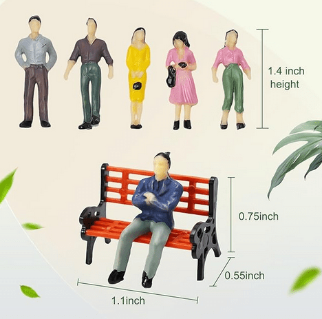 Yunuuuoa 3 Packs O Scale Model Train Figures Passengers Sitting ...