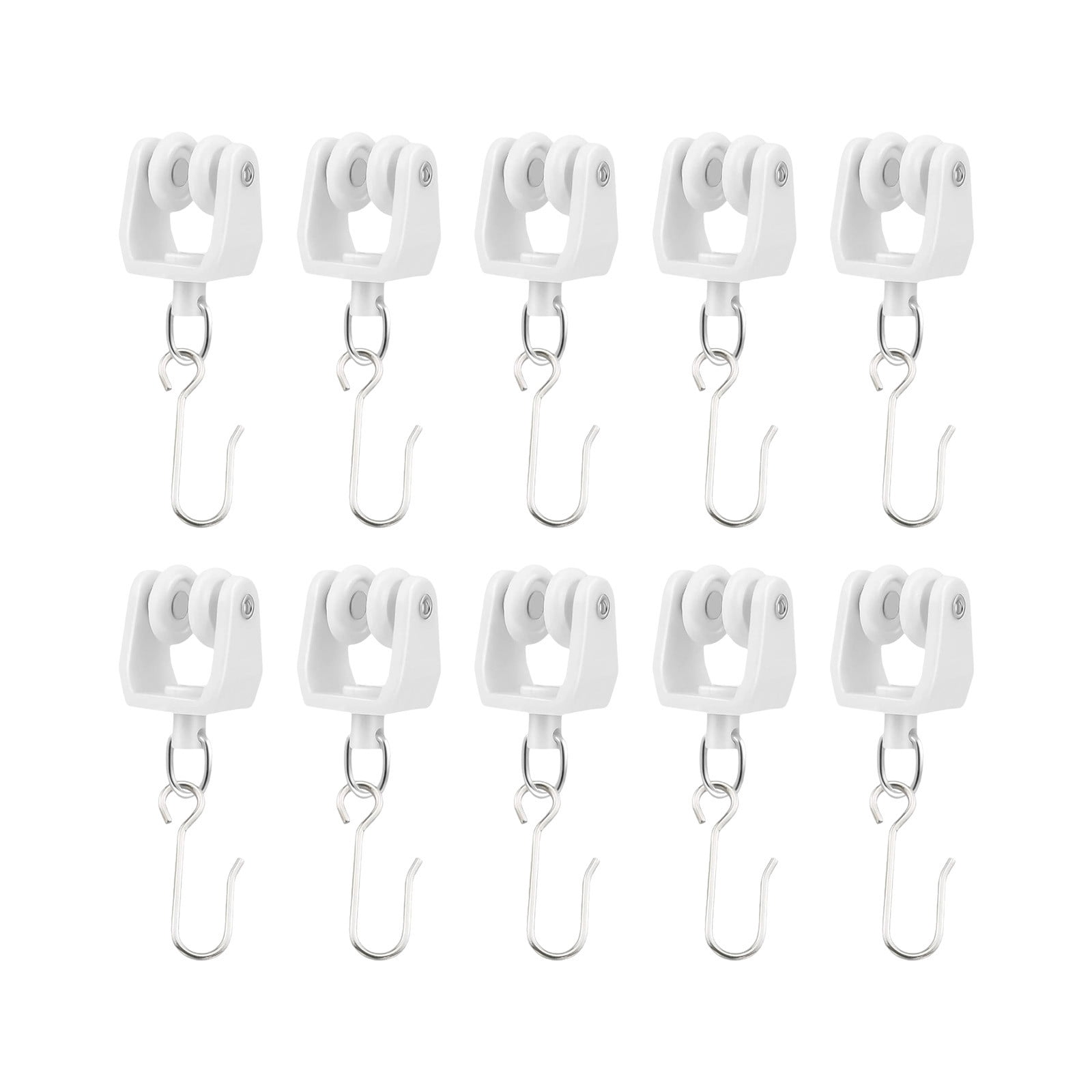 Yunuuuoa 5 Packs Ceiling Curtain Track Roller Hook with Sliding Rail ...