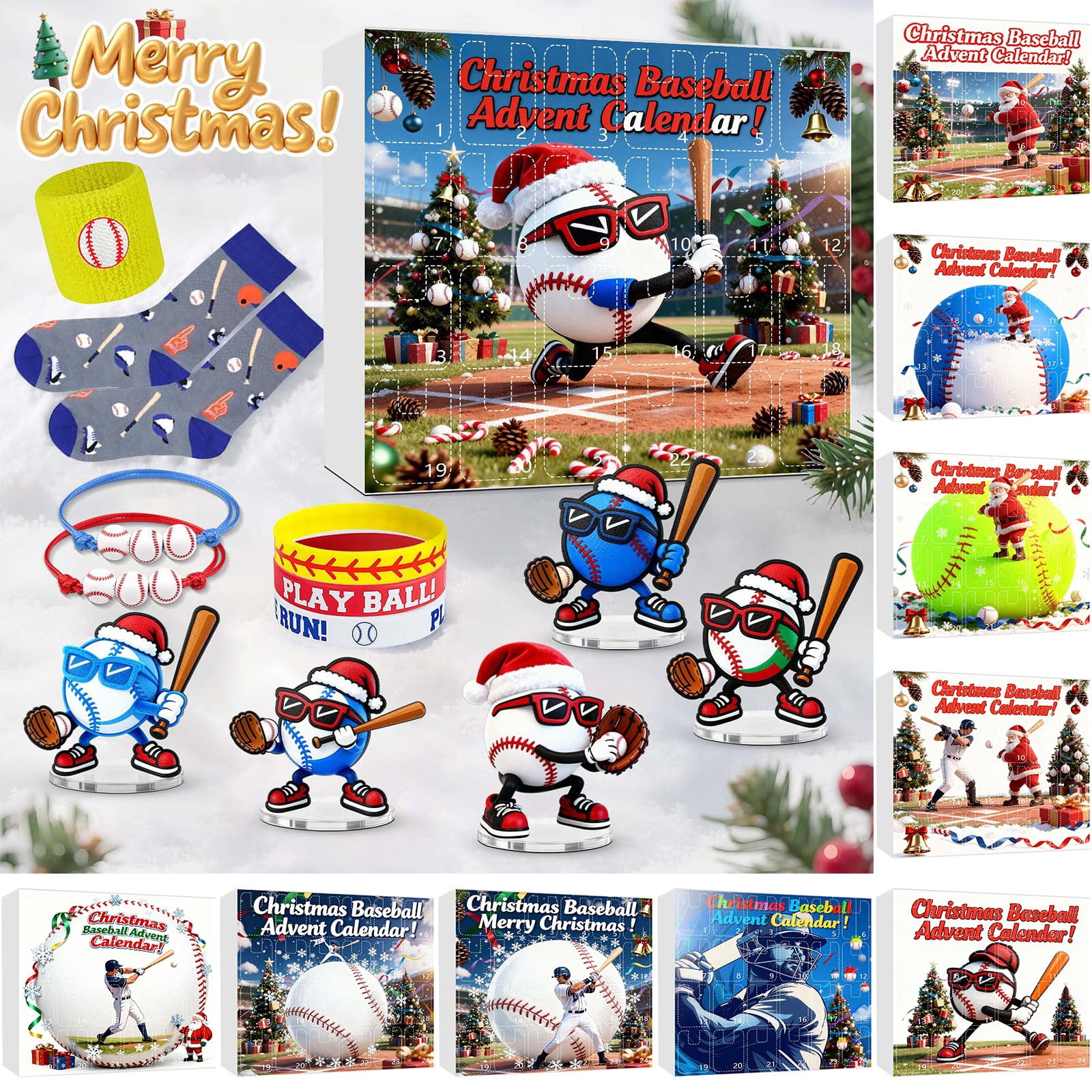 Yunuuuoa Baseball Advent Calendar for - 24 Days Sports Training Gear ...
