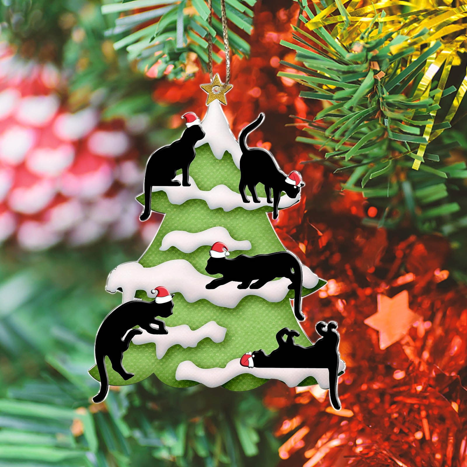 Yunuuuoa Christmas Tree Pendant Ornament - Acrylic Holiday Decor with ...