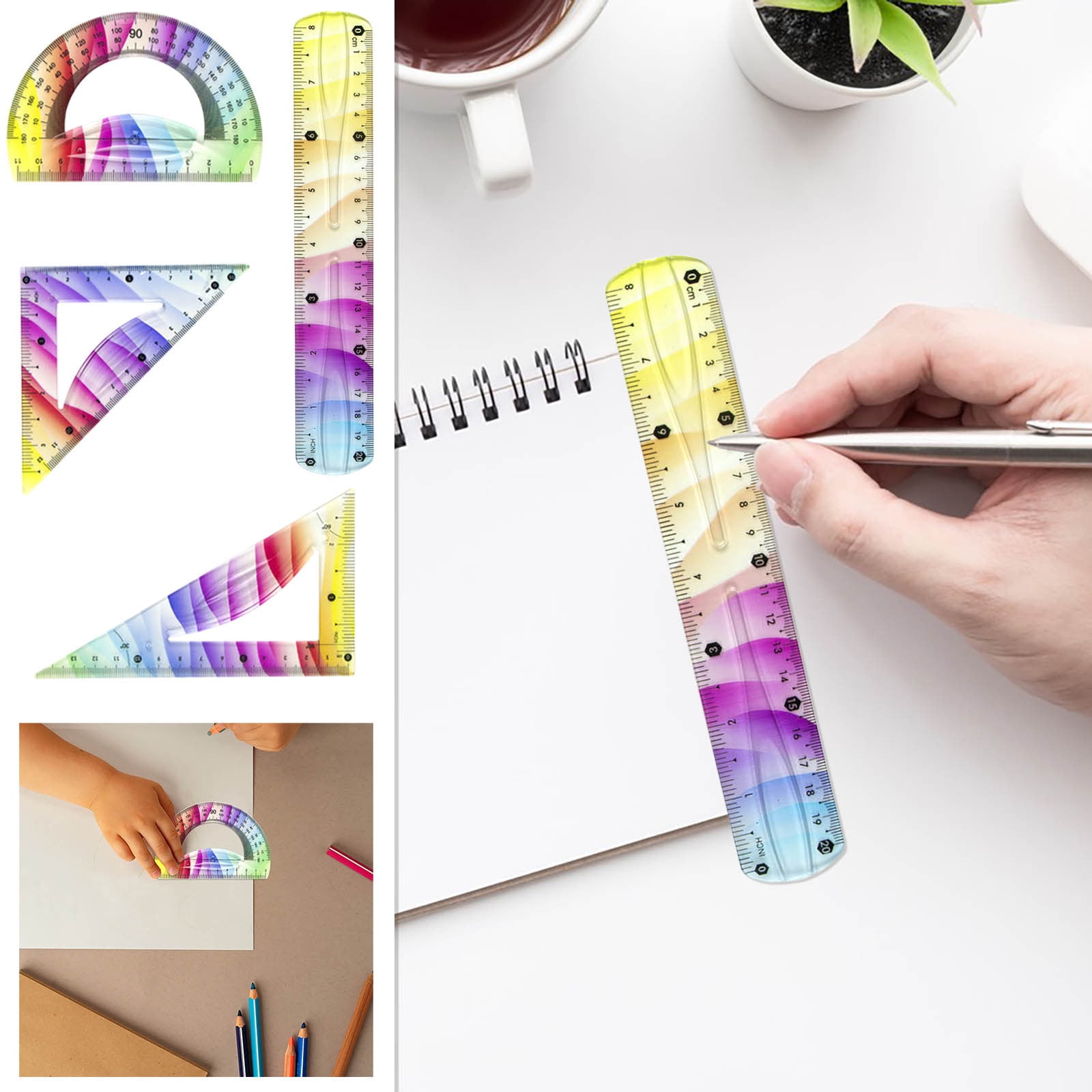 Yunuuuoa Flexible Bendable Ruler for School Supplies, Soft Plastic ...