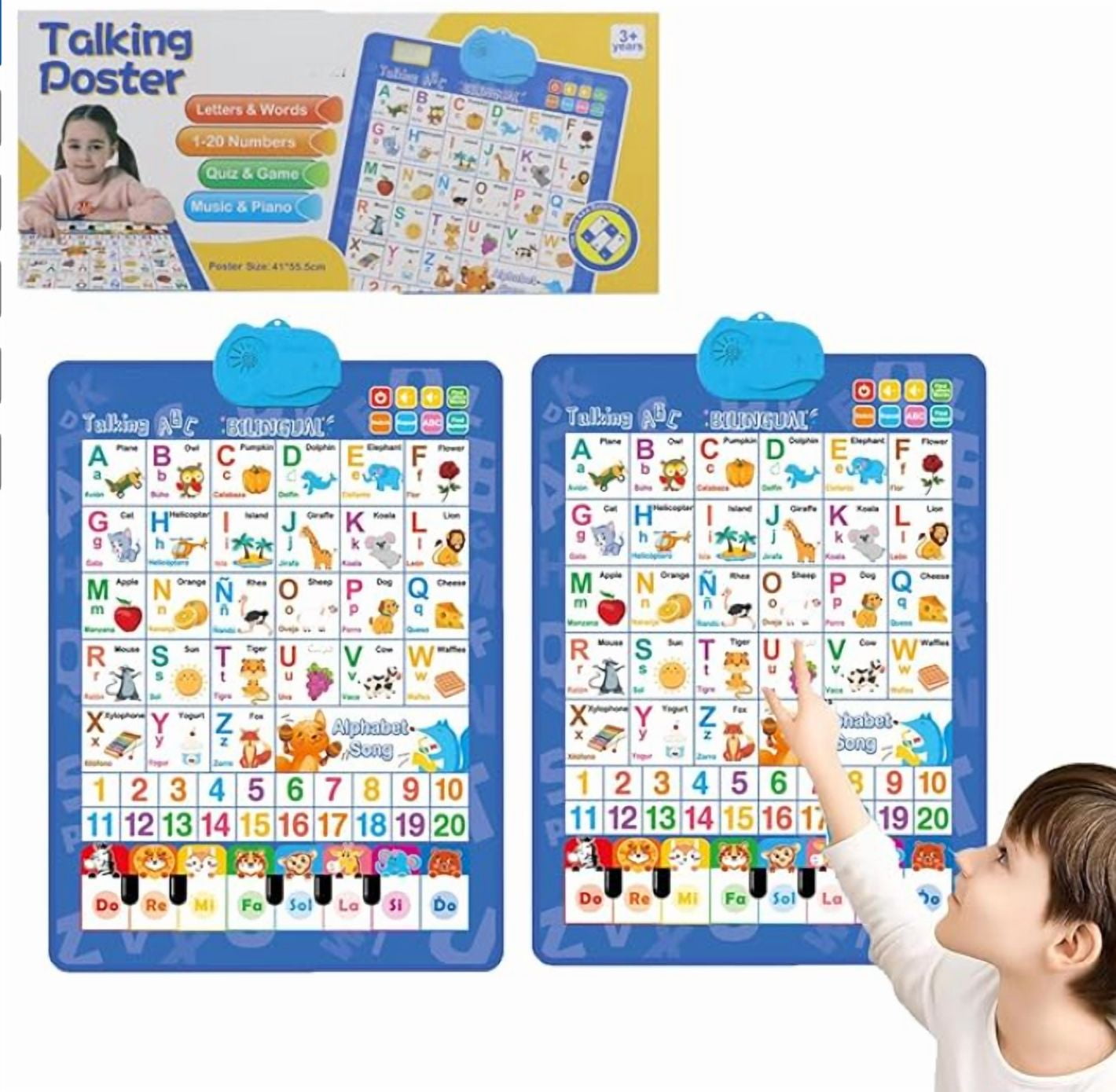 Yunuuuoa Interactive Learning Poster, Educational Talking Wall Chart ...