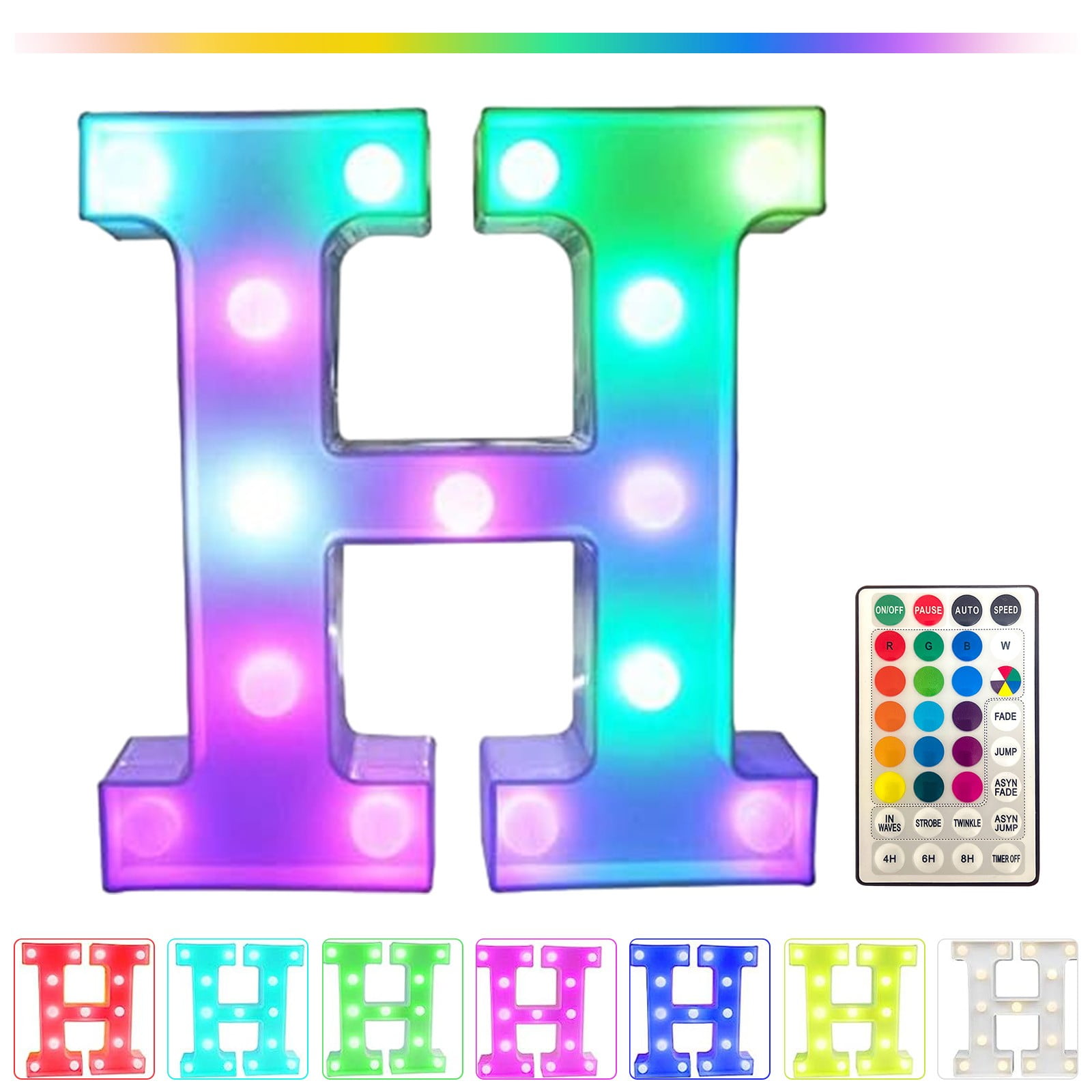 Yunuuuoa LED Marquee Letter Lights with Remote - 16 Color Changing ...