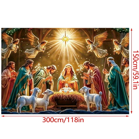 Yunuuuoa Nativity Starry Sky Backdrop Christmas Church Decorations ...