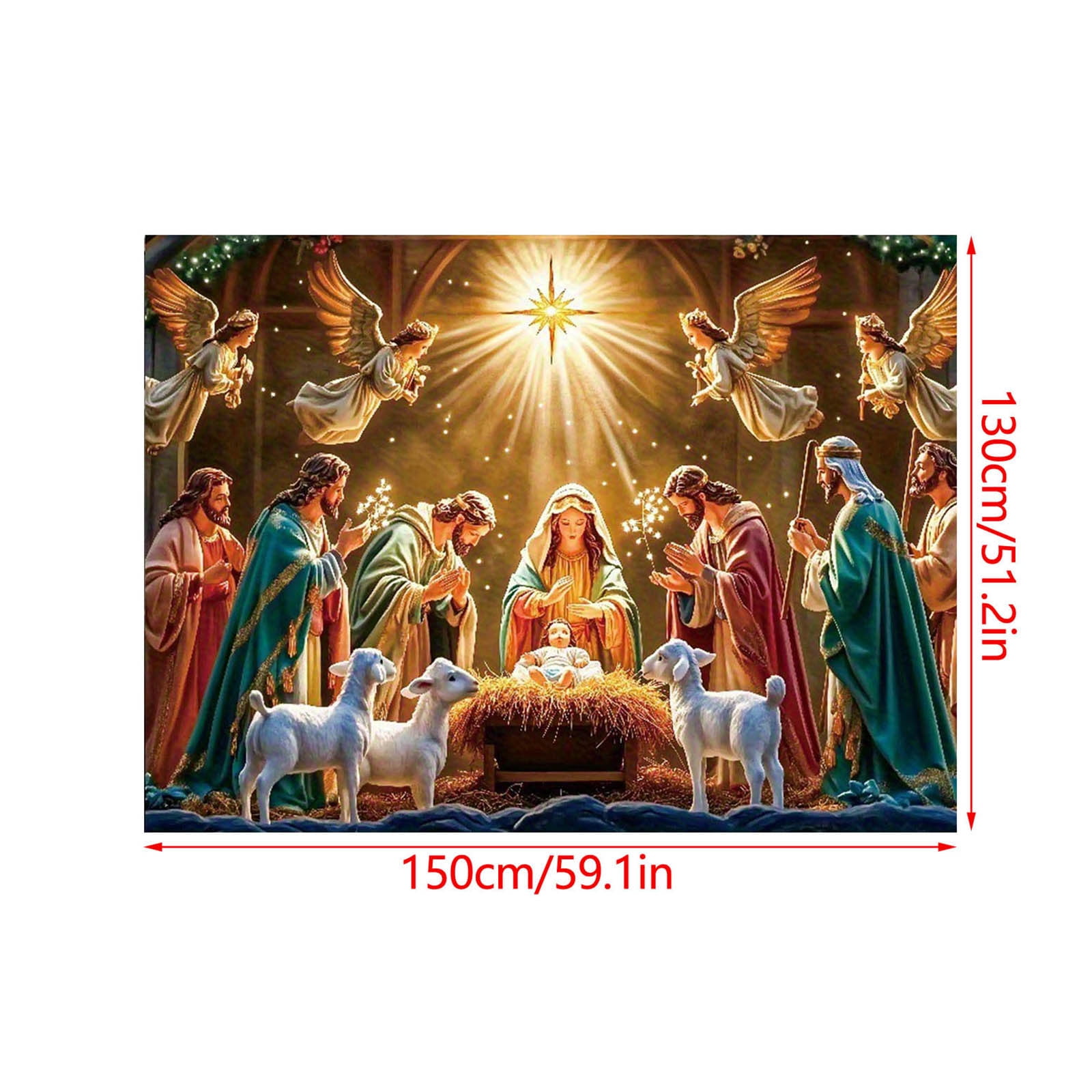 Yunuuuoa Nativity Starry Sky Backdrop Christmas Church Decorations ...