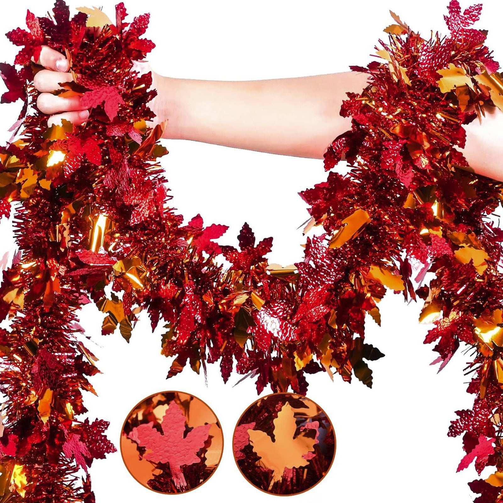 Yunuuuoa Sparkling Fall Tinsel Garland Metallic Thanksgiving Party ...
