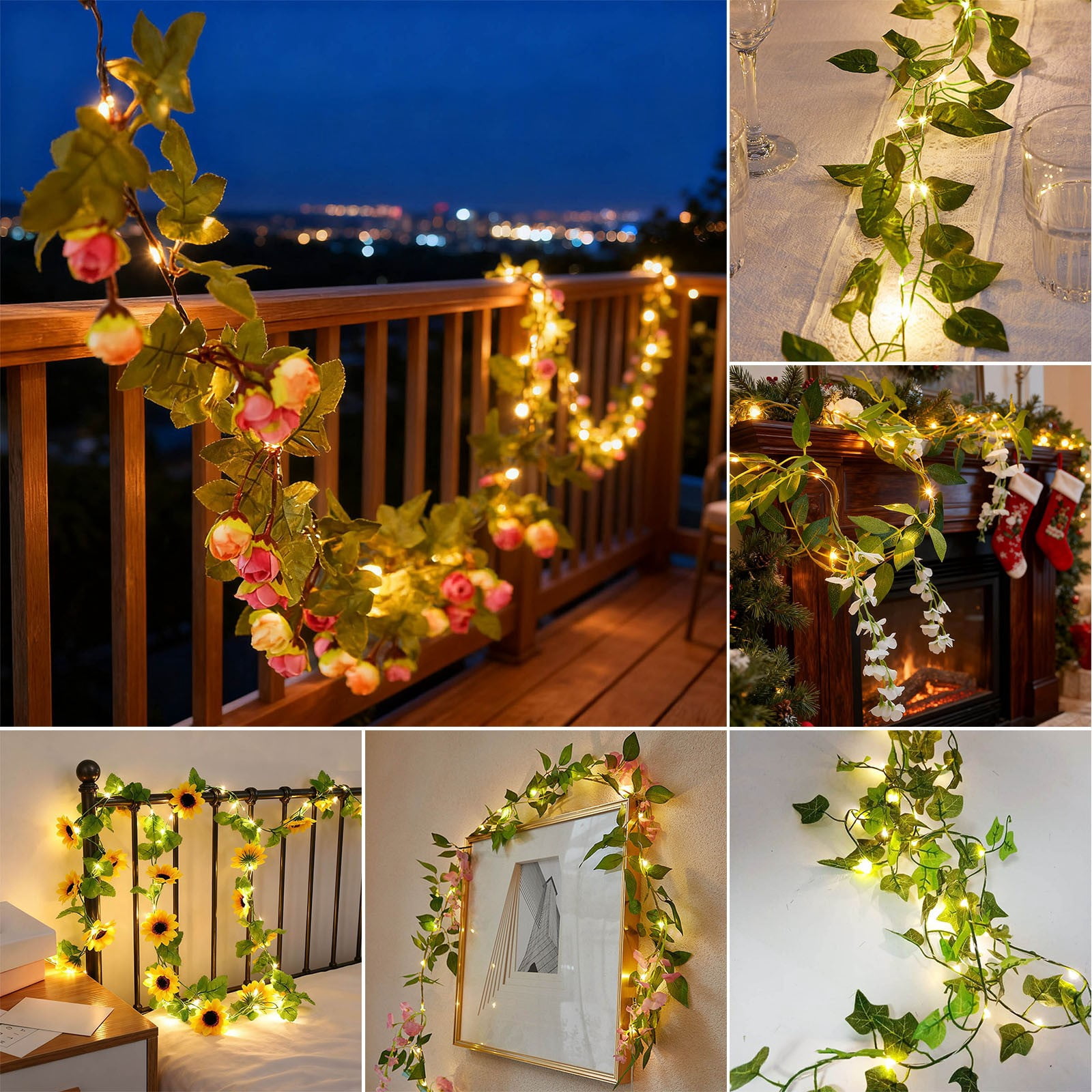 Yunuuuoa Twinkling LED Olive Tree Garland Battery Operated Artificial ...