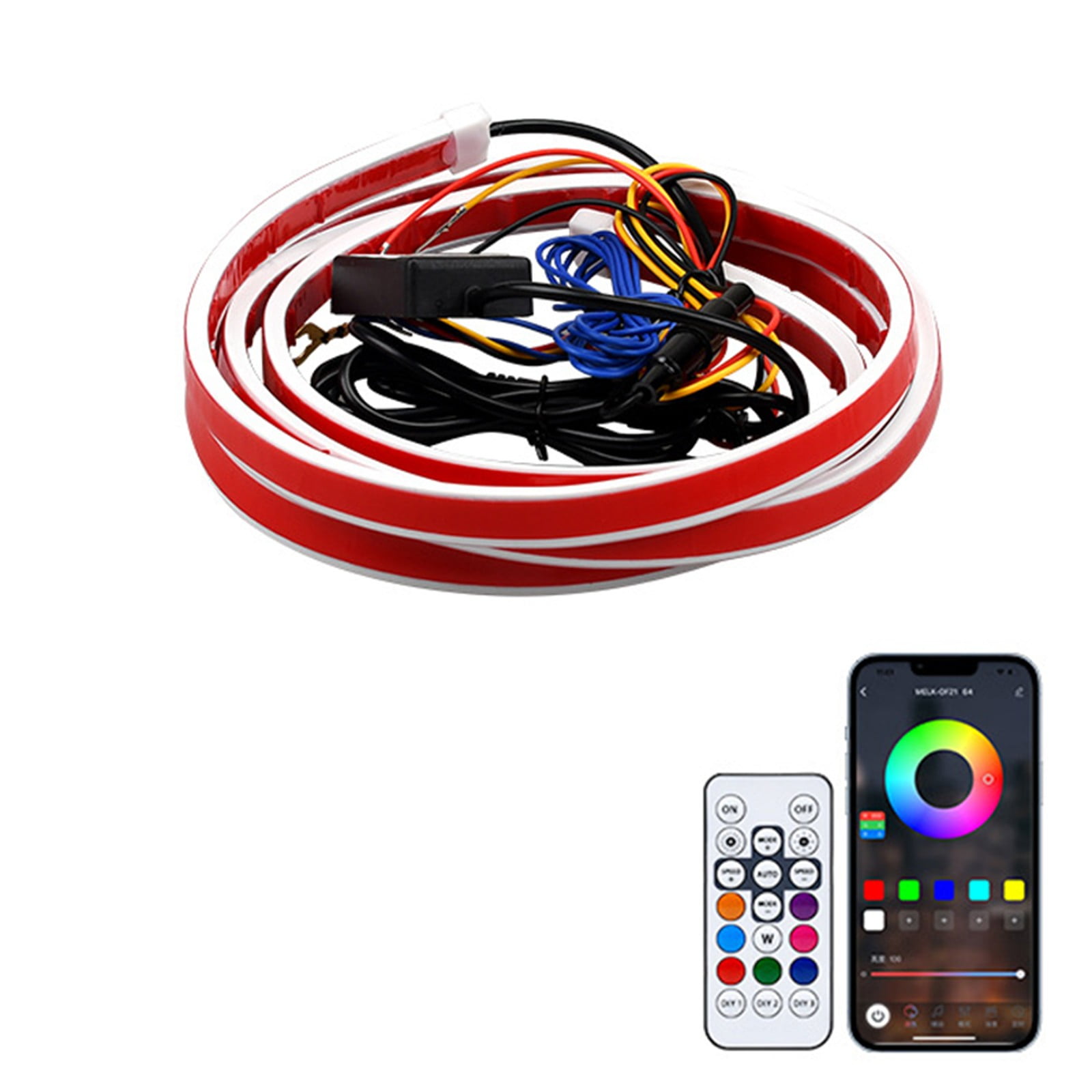 Yunuuuoa Wireless App-Controlled RGB LED Hood Light Strip with ...