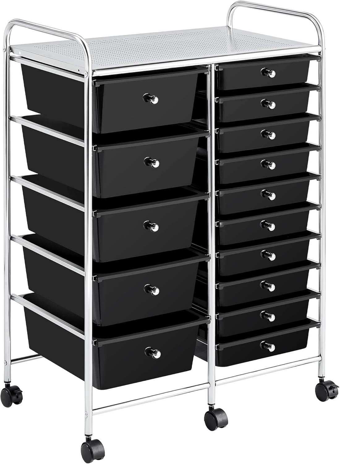 Yunwen 15 Drawers Rolling Storage Cart Multipurpose Mobile Rolling ...