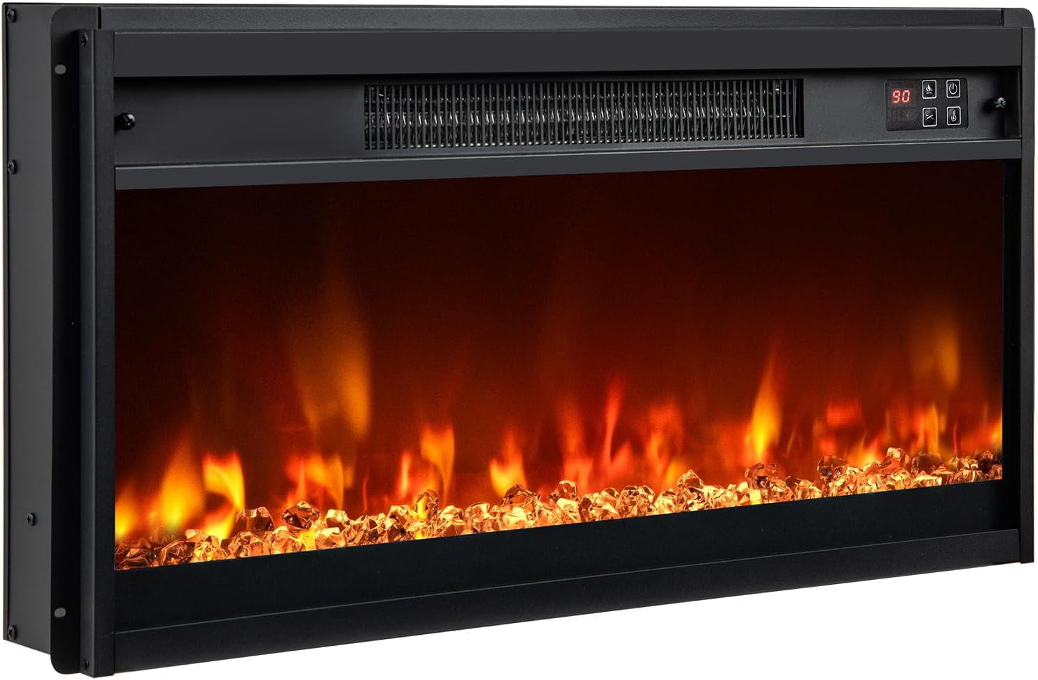 Yunwen 26 Inch Recessed Fireplace Heater, Electric Fireplace Insert w ...