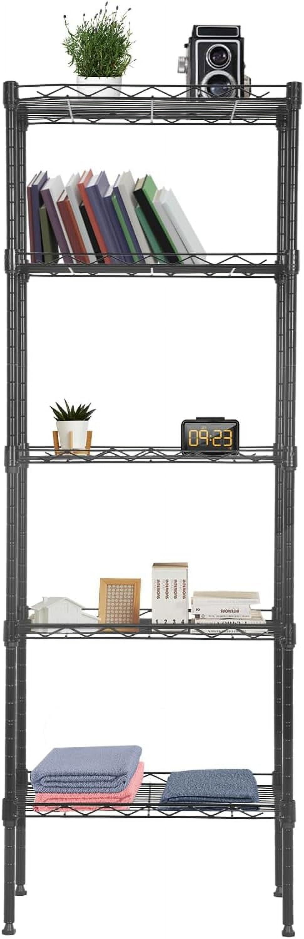 Yunwen 5-Tier Adjustable Wire Shelf 12" W x 17" D x 48" H Max Load 750 ...