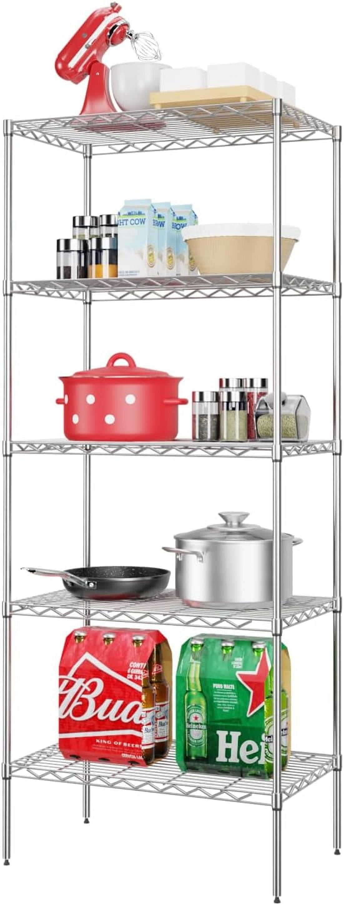 Yunwen 5 Tier Layer Rack Metal Shelf Commercial Storage Shelves for ...