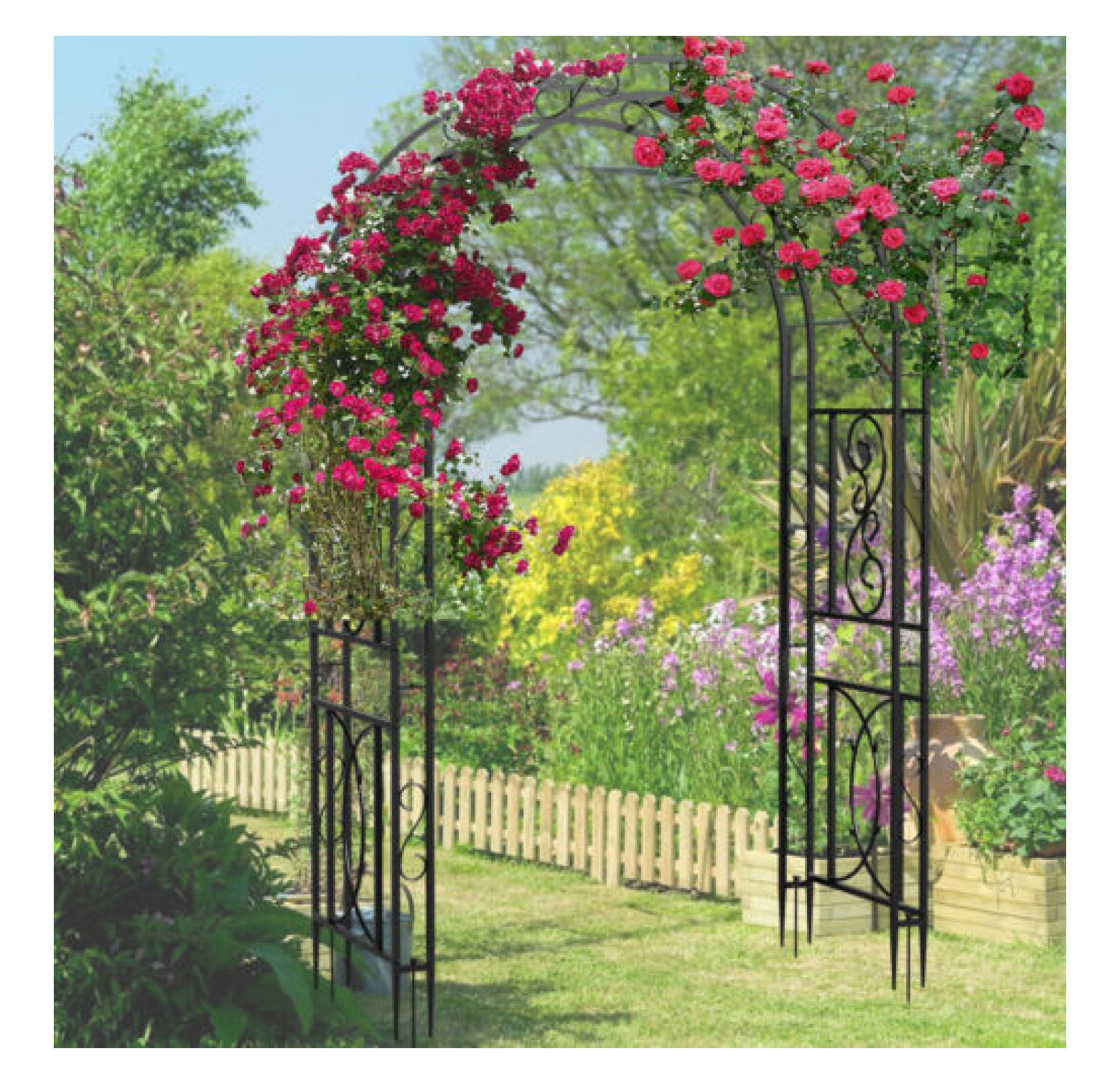 Yunwen 85"Tall RUST-PROOF Garden Arbor Trellis Wedding Arch Climbing ...