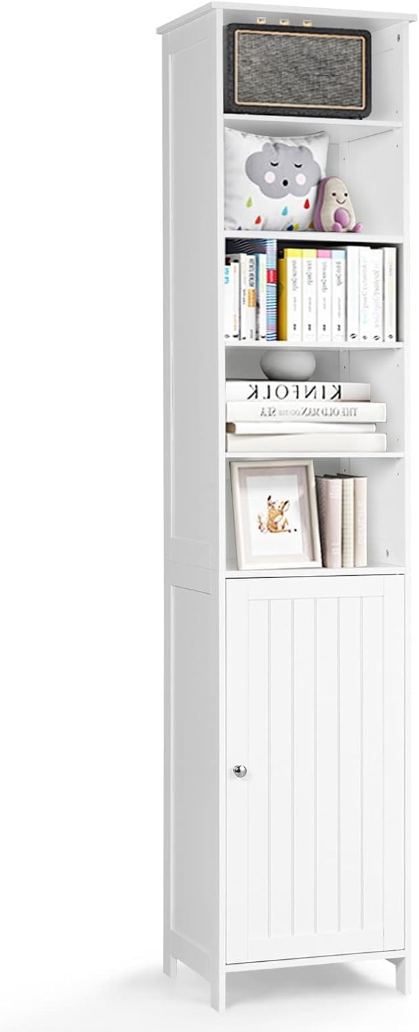 Yunwen Bathroom Storage Cabinet, Freestanding Floor Cabinet with 3 ...