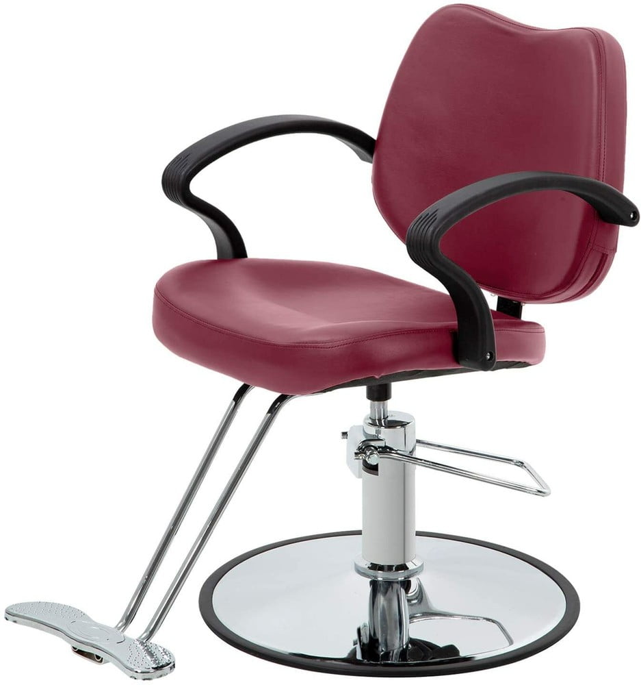 Yunwen Burgundy Hair Salon Chair, Styling Heavy Duty Hydraulic Pump ...